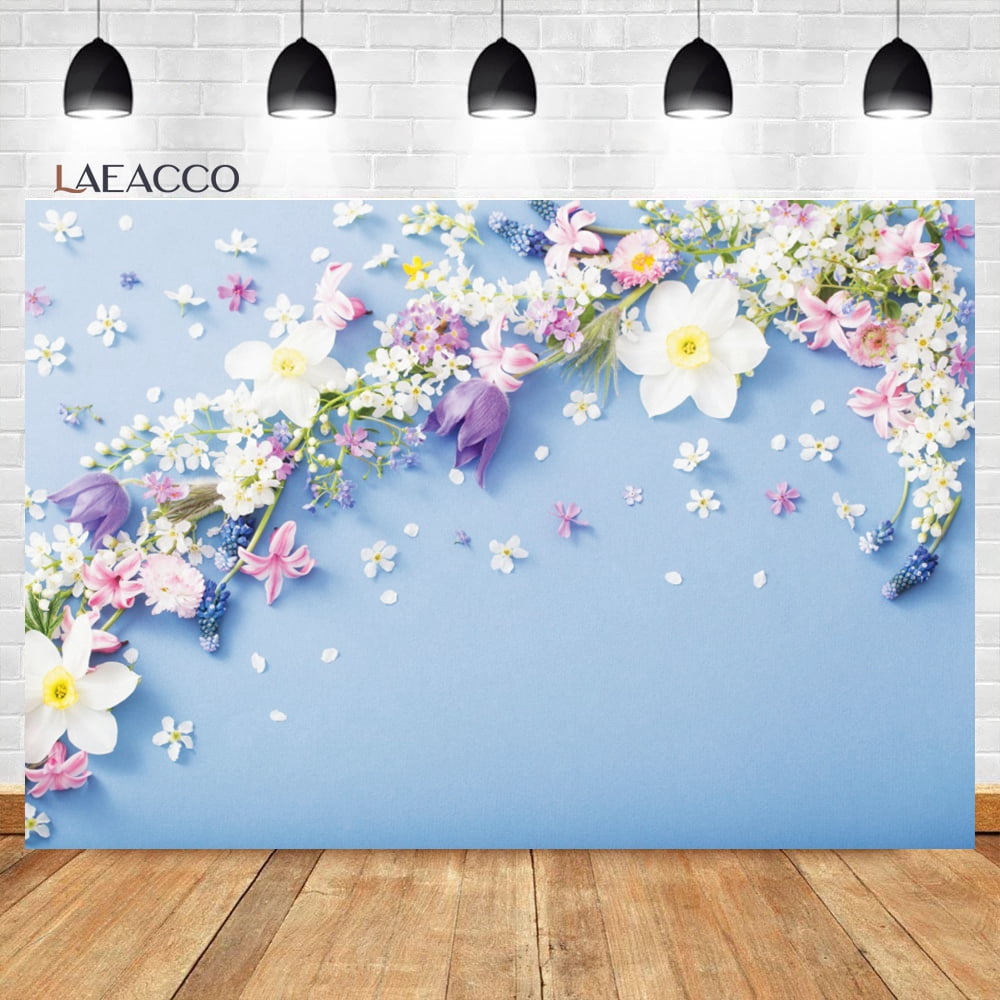 Wood Board Floral Backdrop Purple Flowers Plank Wedding Birthday Party ...