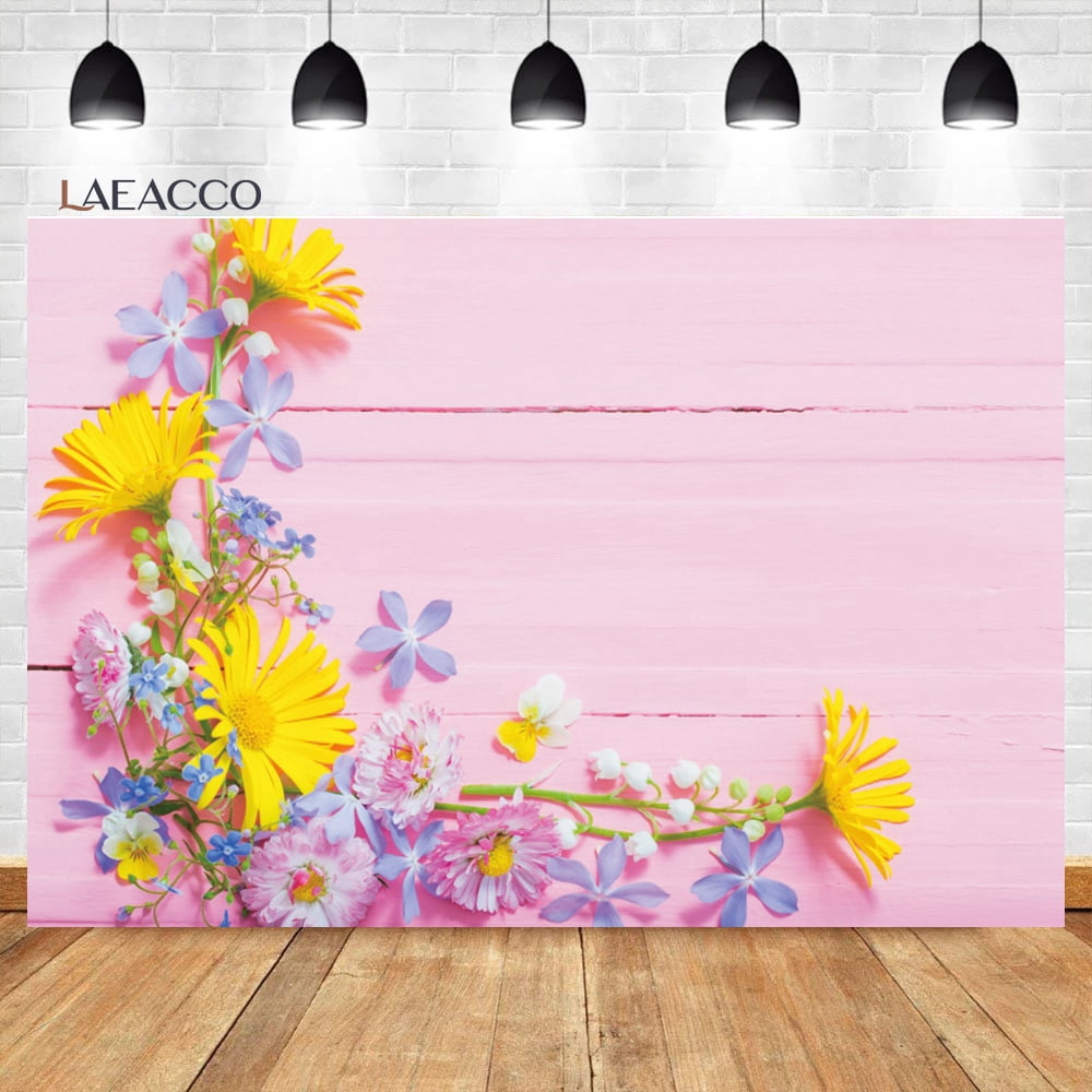 Wood Board Floral Backdrop Purple Flowers Plank Wedding Birthday Party ...