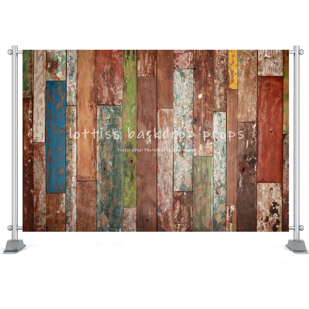 Wood Board Themed Background Cloth For Photography Baby Birthday Party ...