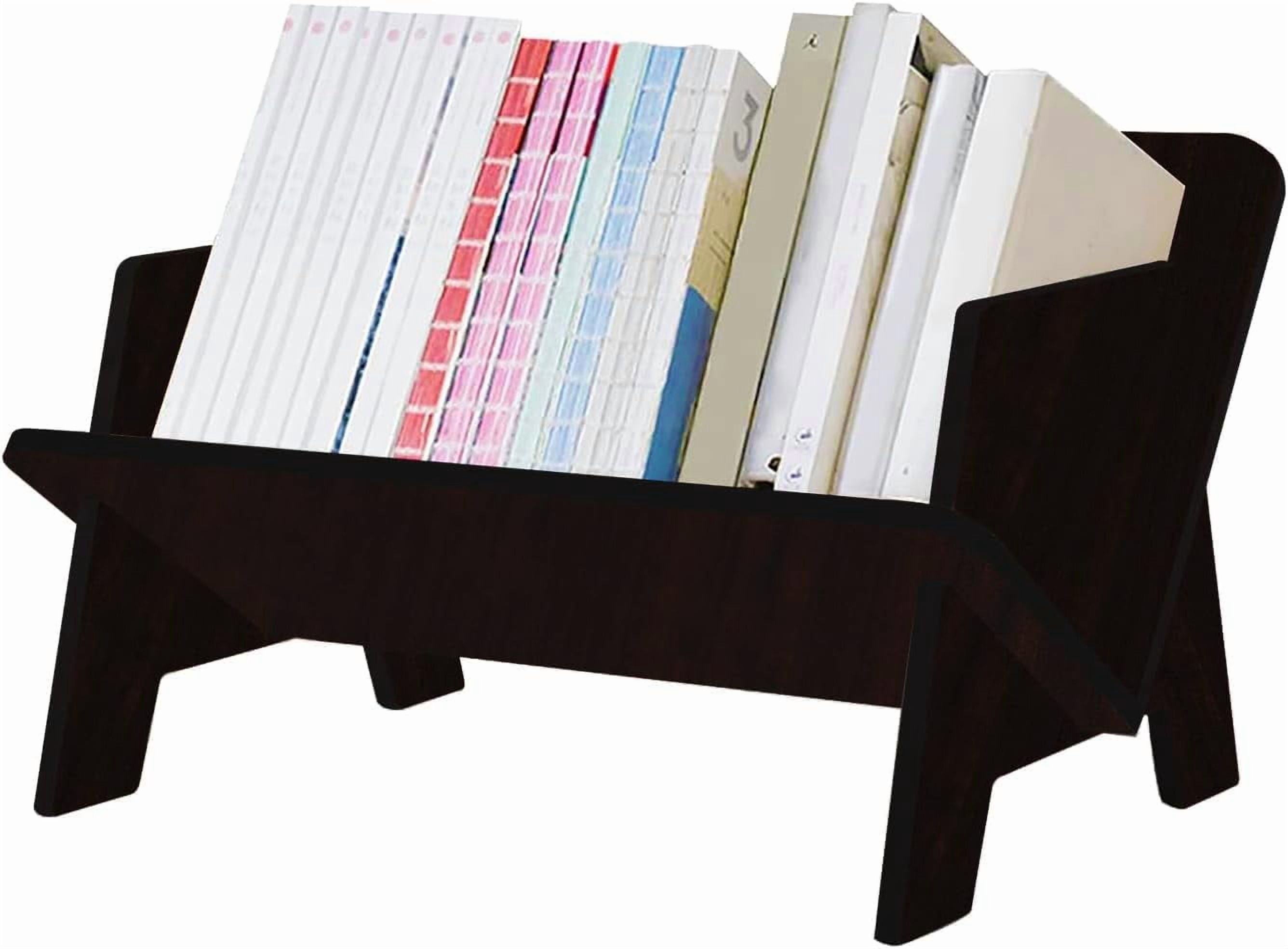Wood Bookcase in Living Room/Home/Office, Desktop Book Shelf Organizer ...
