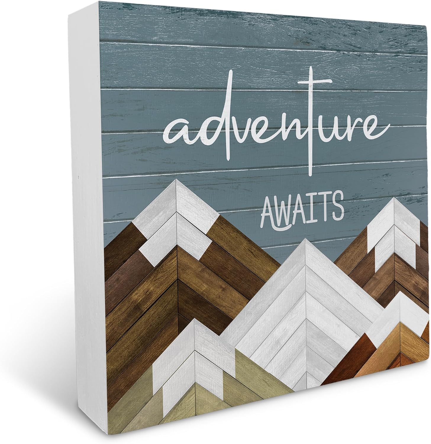 Wood Box Sign 5x5 Inch Adventure Awaits Wood Box Sign Adventure Decor ...
