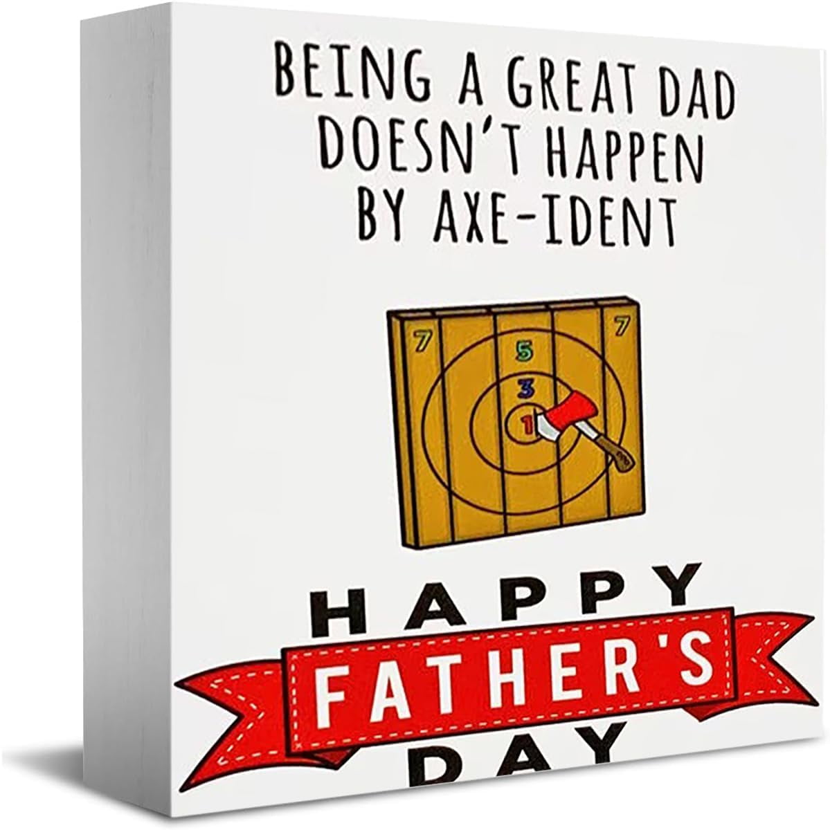 Wood Box Sign 5x5 Inch Axe Throwing Fathers Day Decor Wooden Box Sign ...