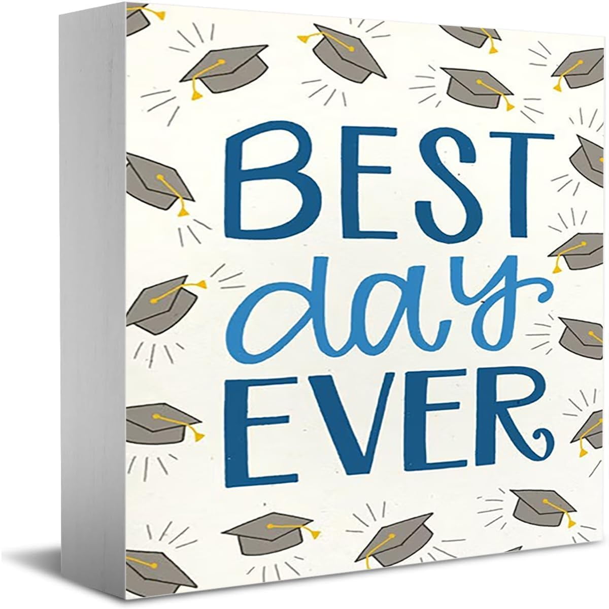 Wood Box Sign 5x5 Inch Best Day Ever Fathers Day Decorative Signs ...