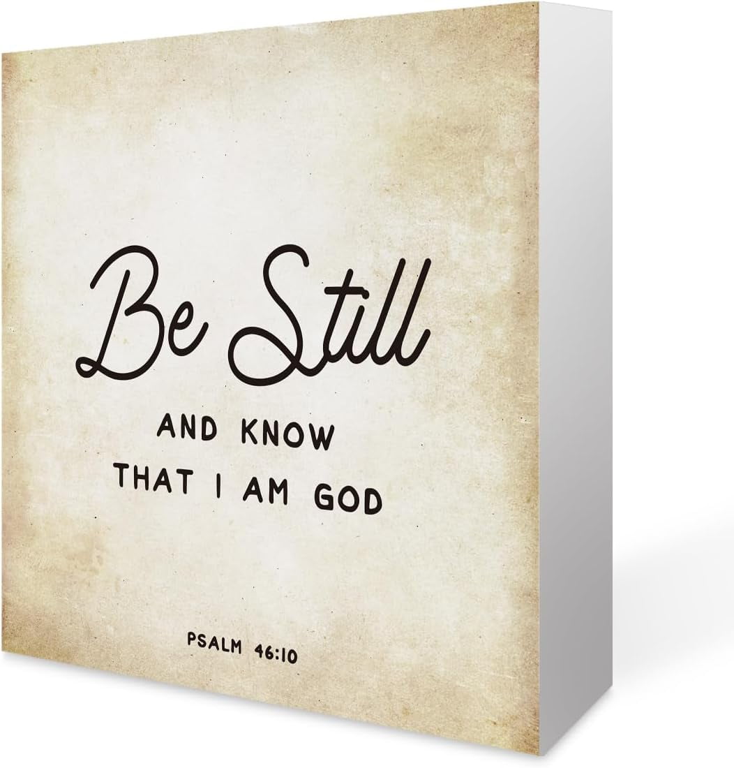 Wood Box Sign 5x5 Inch Bible Verse Be Still And Know That I Am God ...