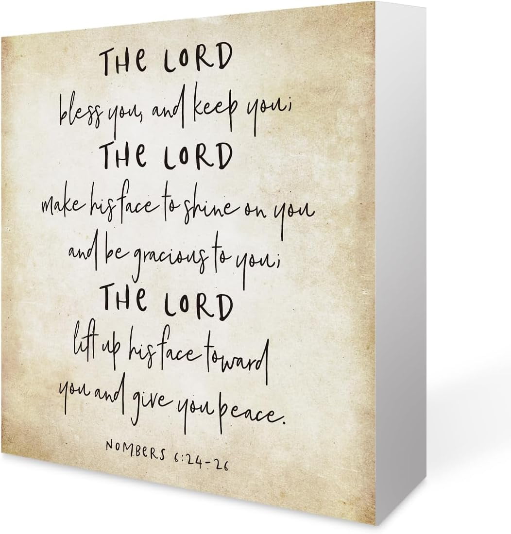 Wood Box Sign 5x5 Inch Bible Verse The Lord Bless You And Keep You ...