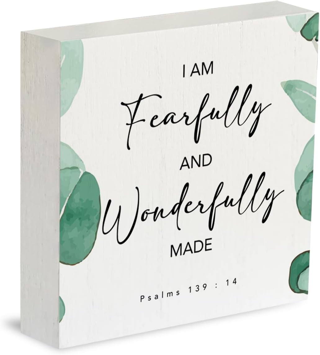 Wood Box Sign 5x5 Inch Bible Verses Home Office Decor Christian ...