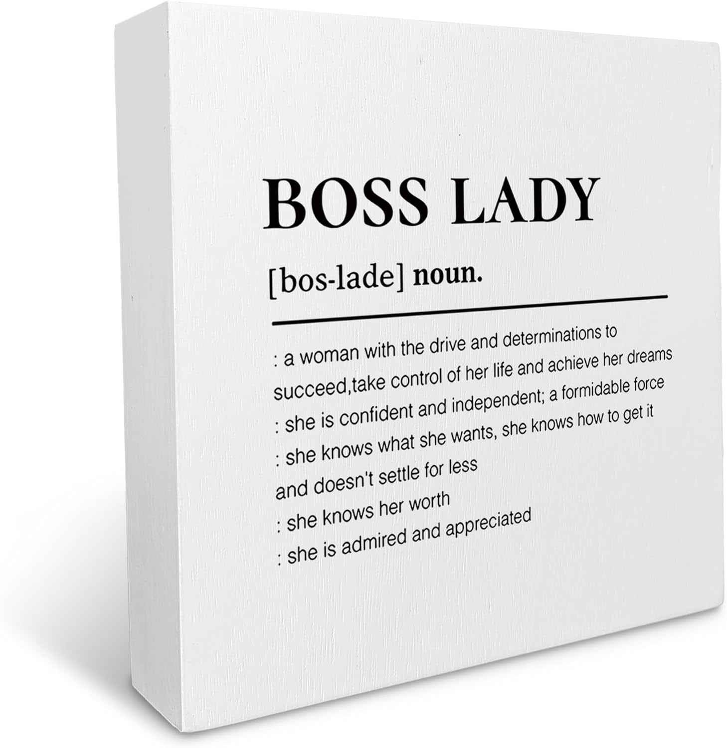 Wood Box Sign 5x5 Inch Boss Lady Office Decor Boss Lady Wood Box Sign ...