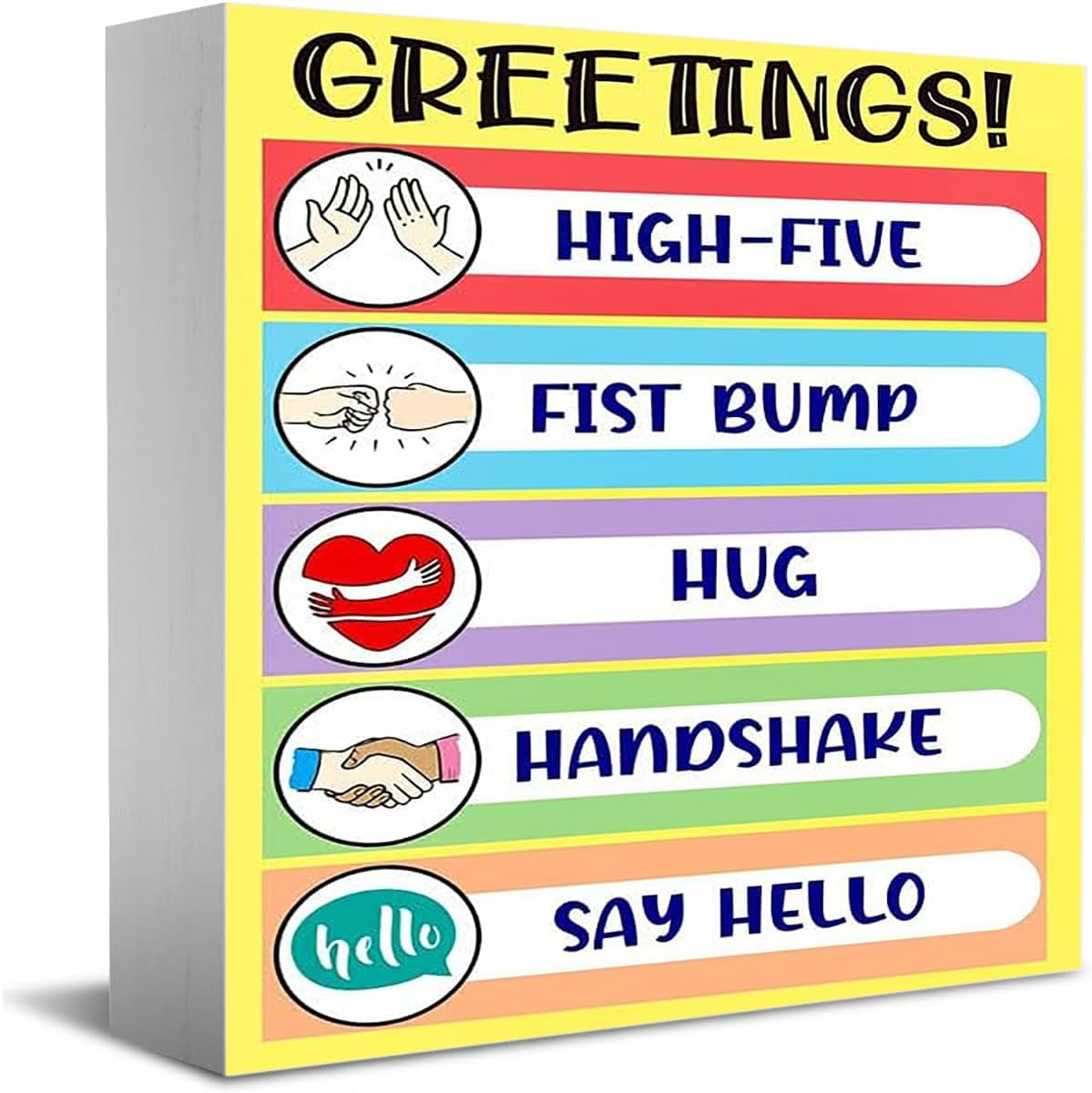 Wood Box Sign 5x5 Inch Class Greetings Classroom Decorations Classroom ...