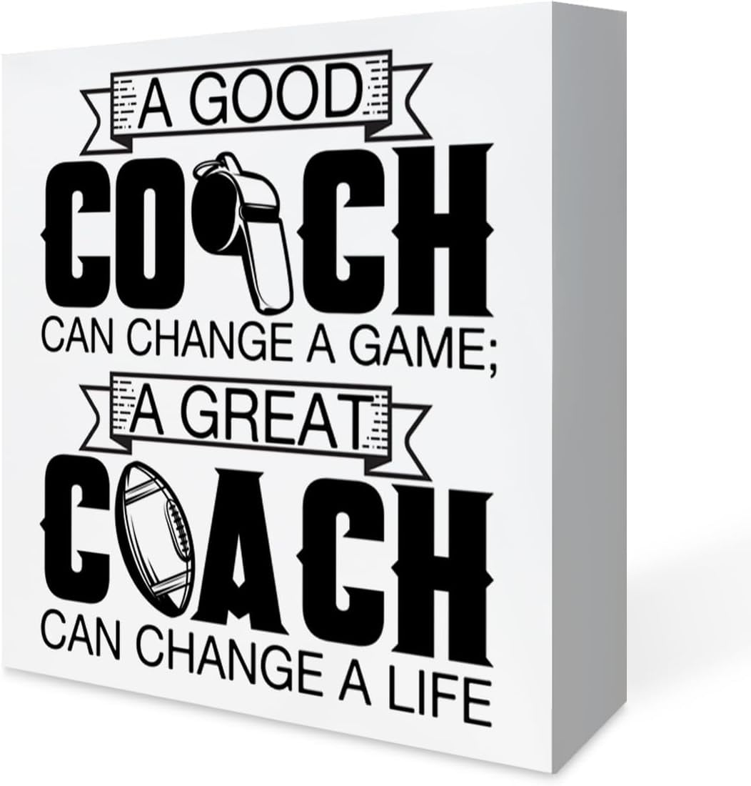 Wood Box Sign 5x5 Inch Coach Noun Coach Gifts Desk Decor A Good Coach ...