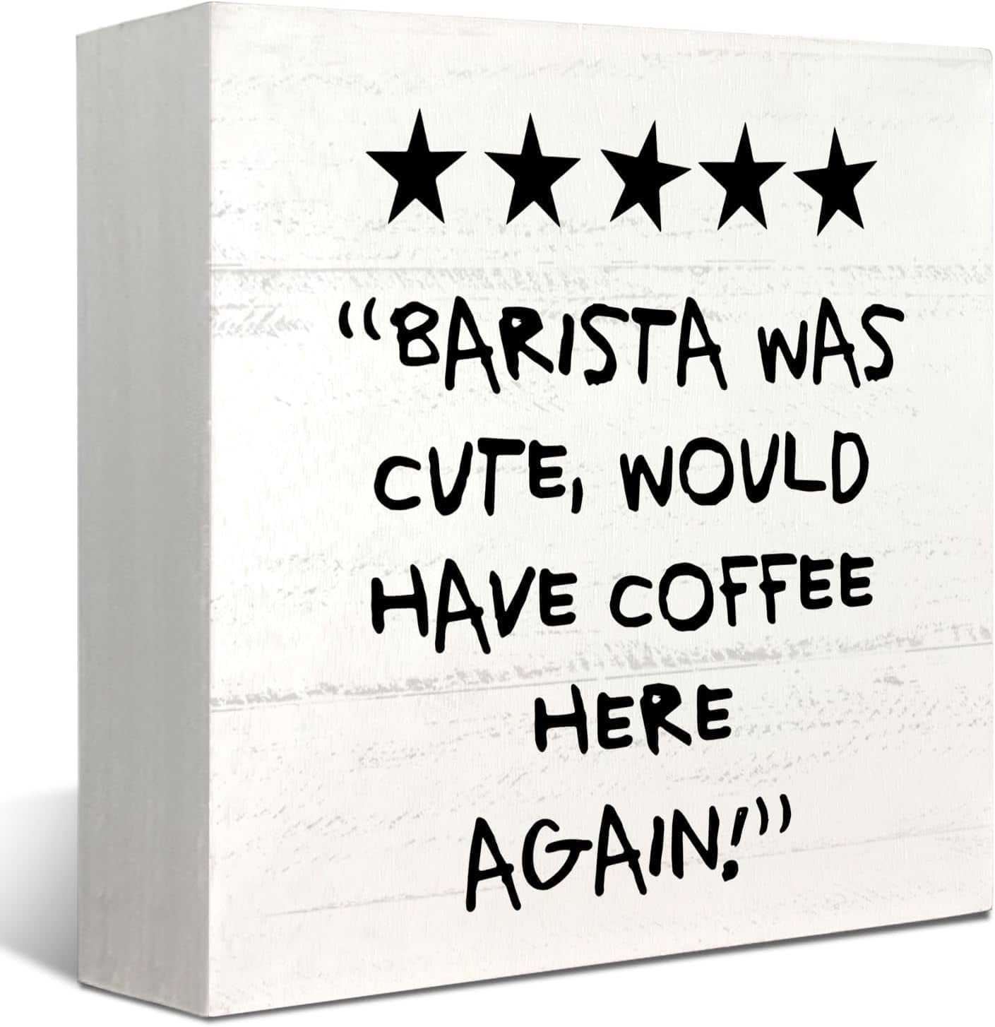 Wood Box Sign 5x5 Inch Coffee Bar Decor Coffee Bar Accessories Coffee ...