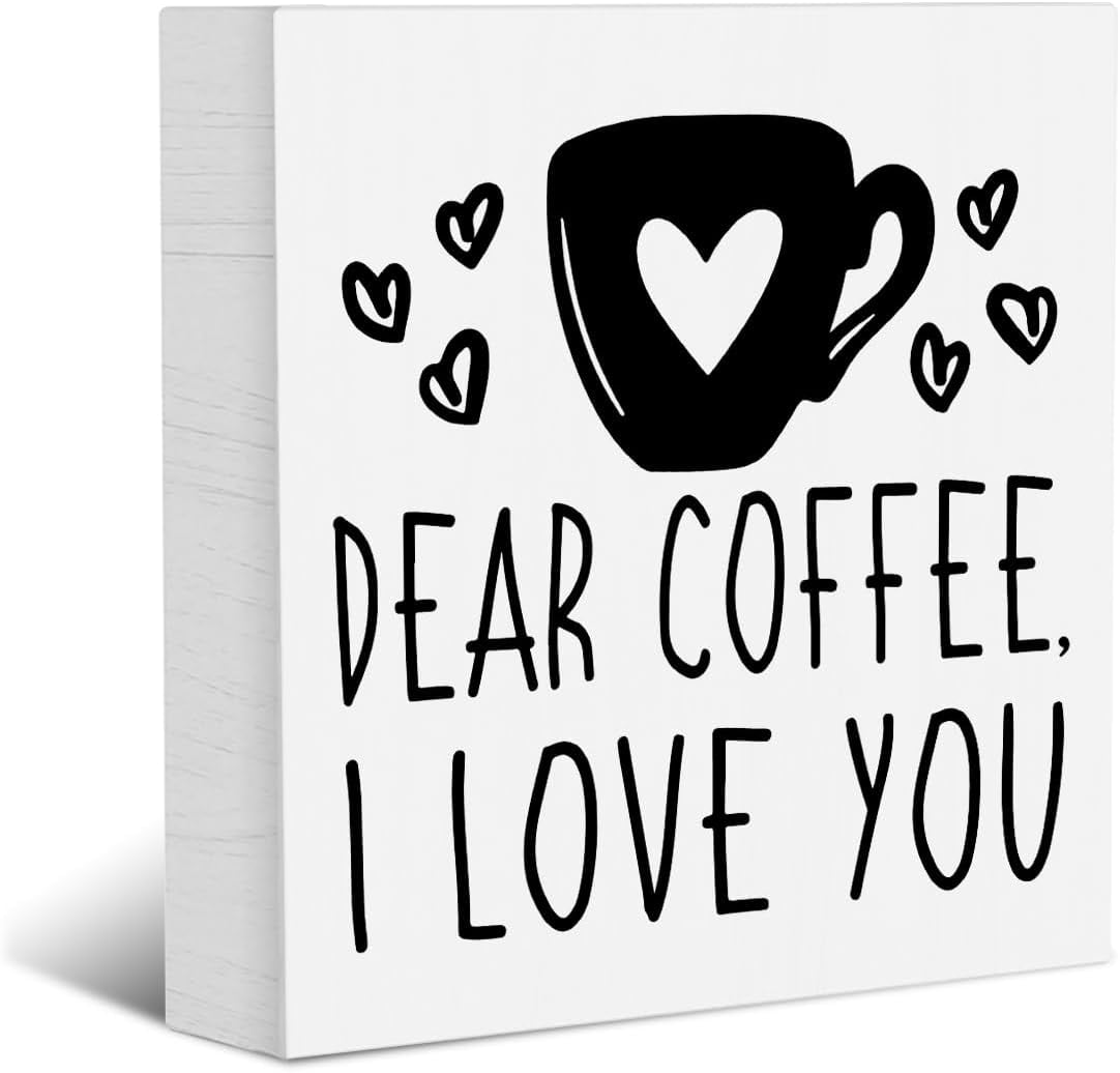 Wood Box Sign 5x5 Inch Coffee Gifts Wood Box Signs Coffee Lovers Gift ...