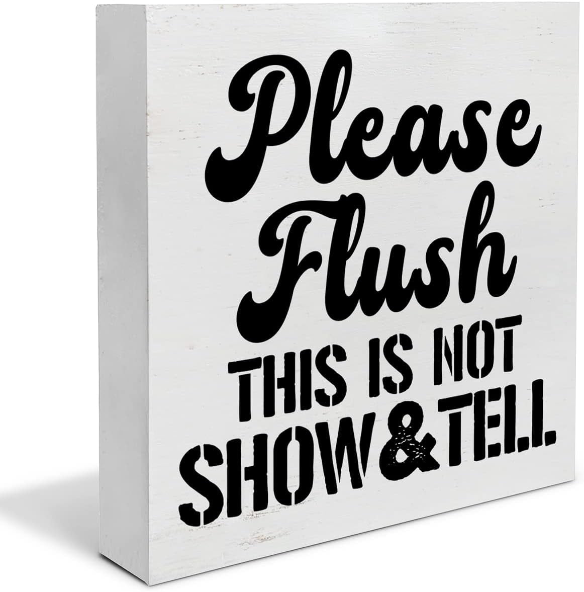 Wood Box Sign 5x5 Inch Country Please Flush Quote Wood Box Sign Decor ...