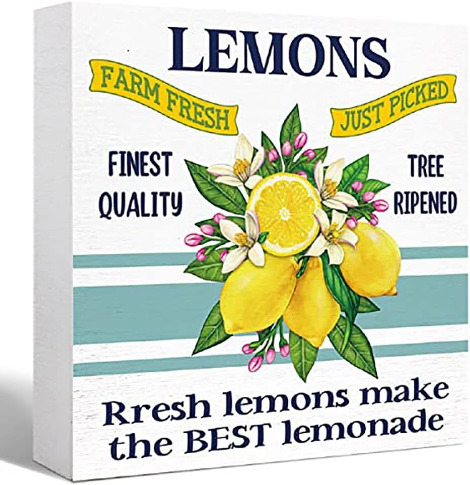Wood Box Sign 5x5 Inch Farm Fresh Lemon Fresh Lemon Make The Best ...