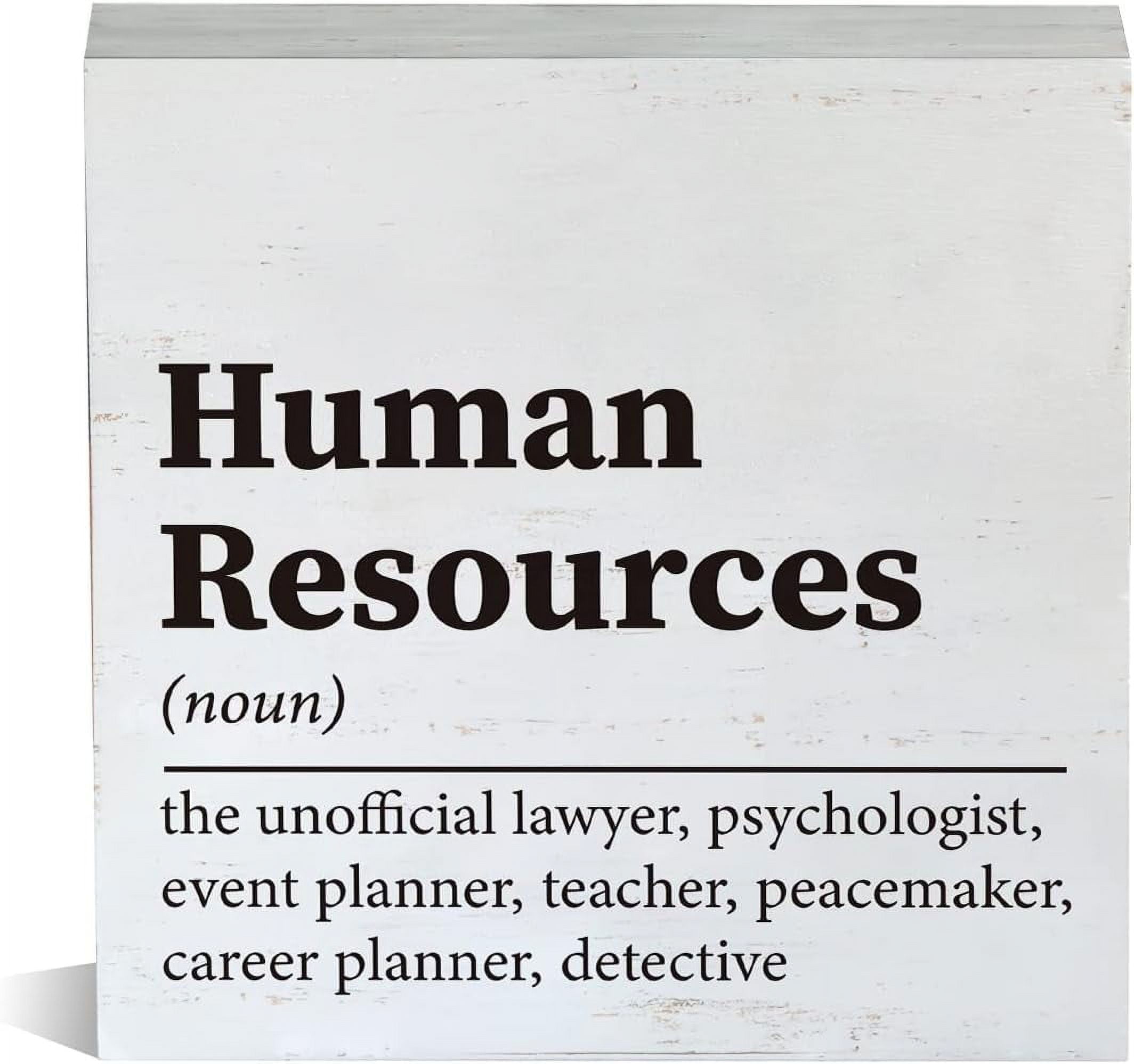 Wood Box Sign 5x5 Inch Farmhouse Human Resources Definition Wooden Box ...