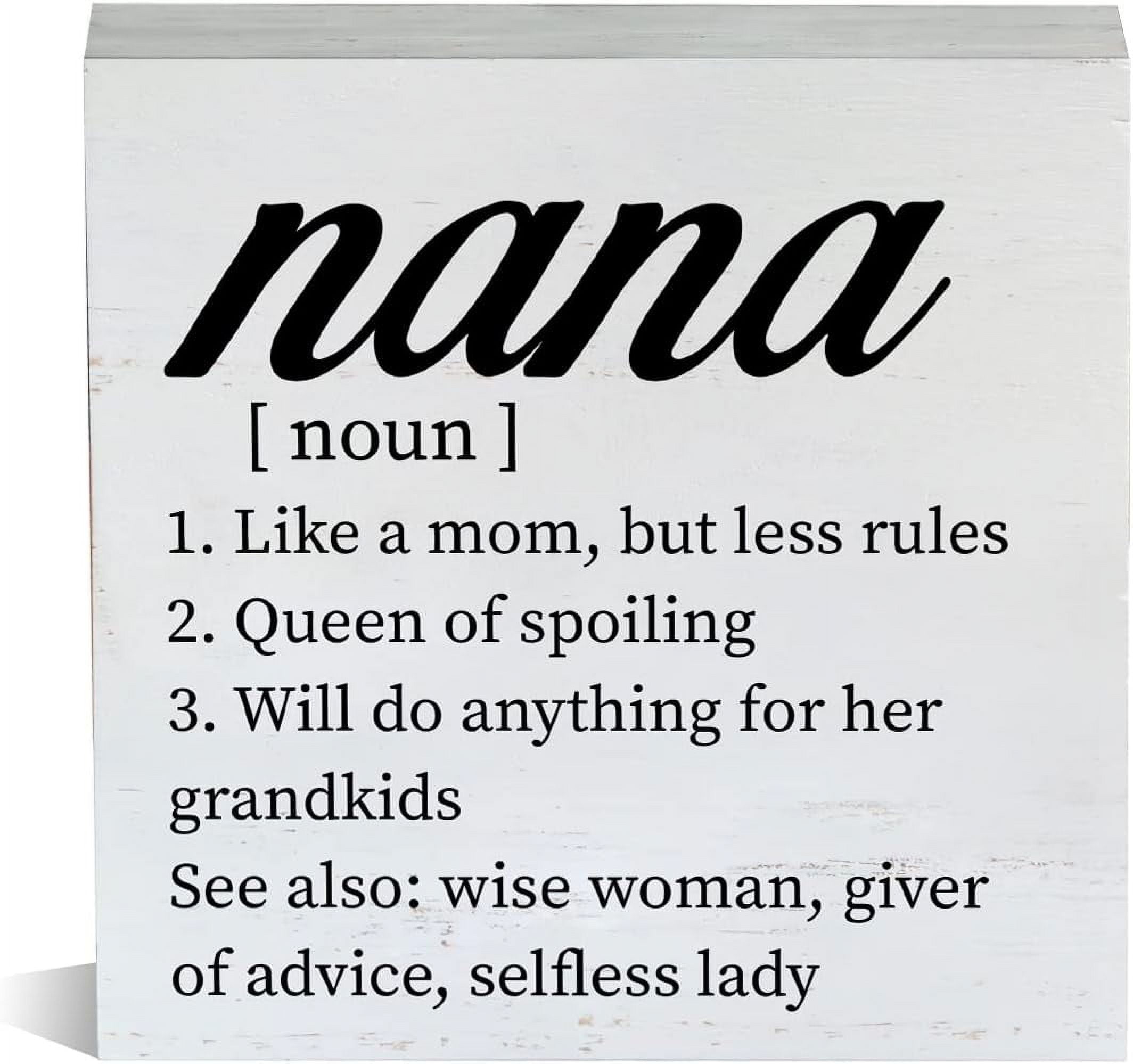 Wood Box Sign 5x5 Inch Farmhouse Nana Definition Wooden Box Sign Rustic ...