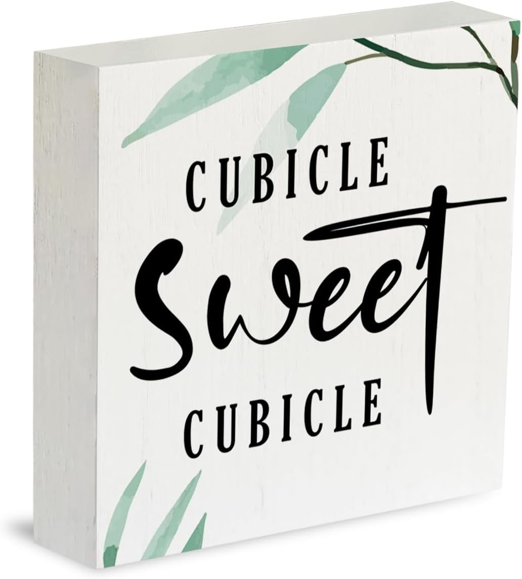 Wood Box Sign 5x5 Inch Farmhouse Office Supplies Cubicle Country Desk ...