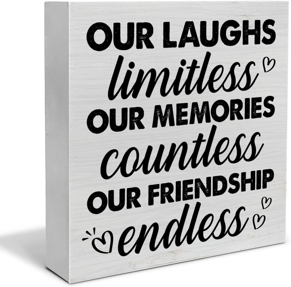 Wood Box Sign 5x5 Inch Friendship Decorative Wooden Box Sign Our Laughs ...