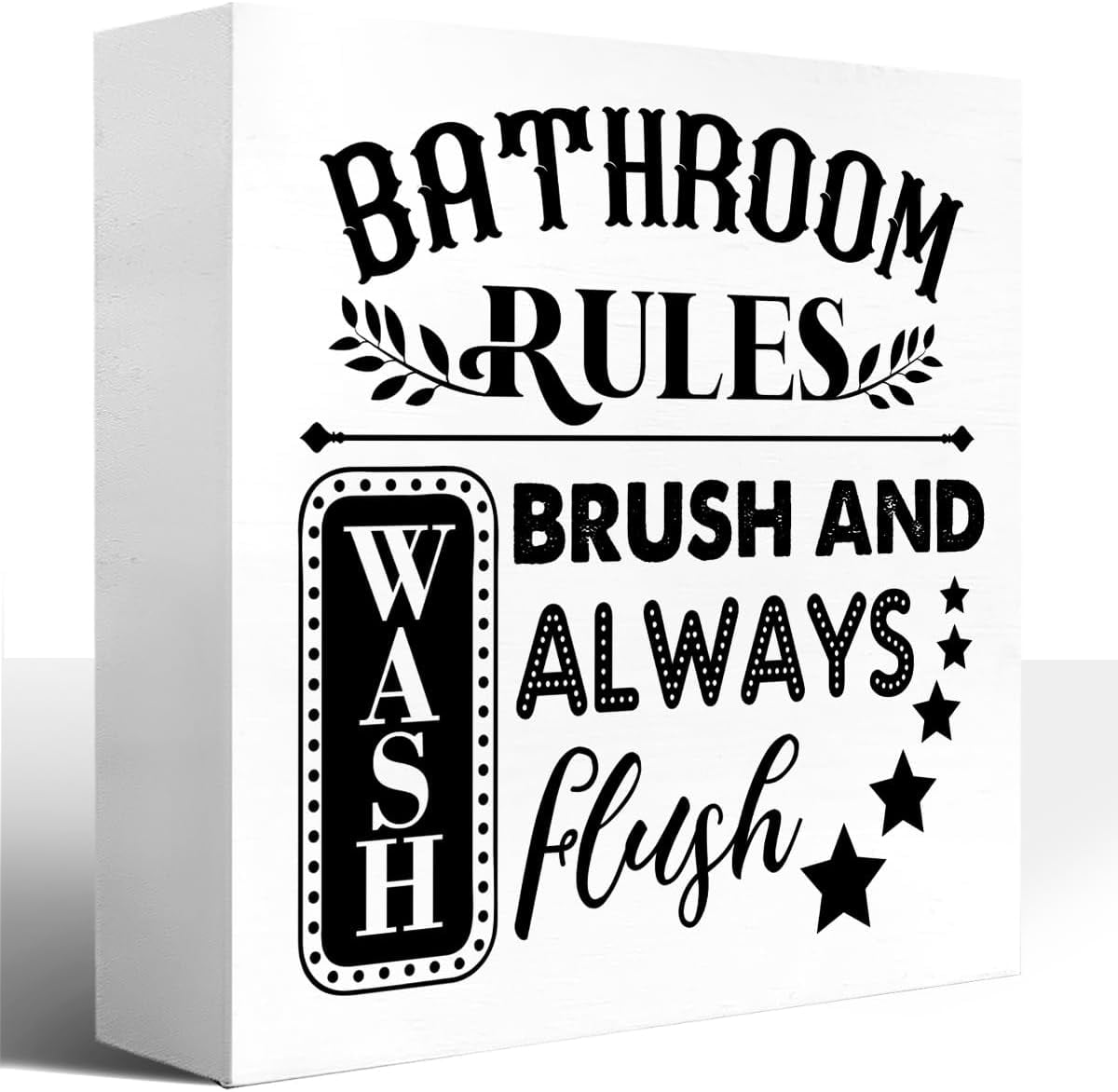 Wood Box Sign 5x5 Inch Funny Bathroom Wood Box Sign Counter Decor ...