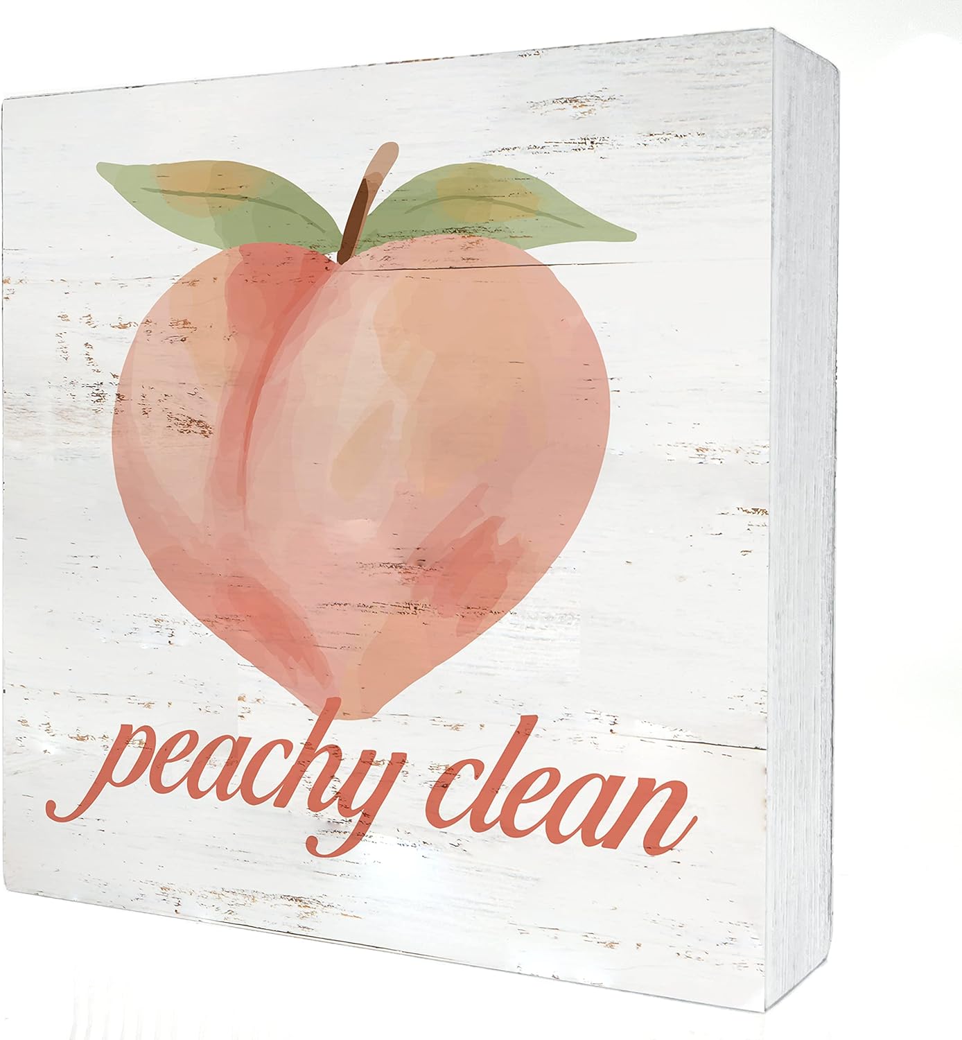 Wood Box Sign 5x5 Inch Funny Bathroom Wooden Box Sign Desk Decor Peachy ...