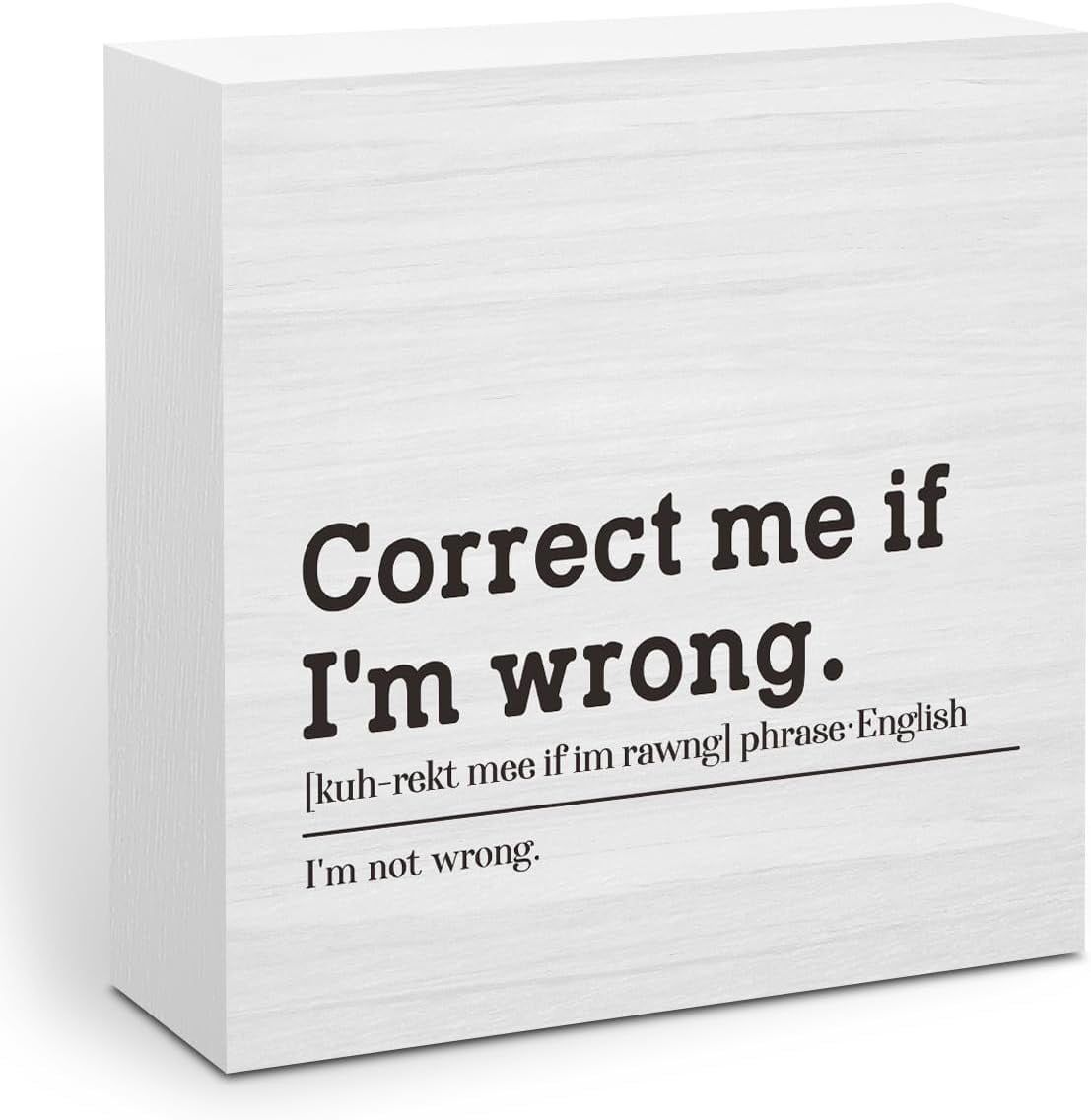 Wood Box Sign 5x5 Inch Funny Home Office Decor Wooden Box Sign ...