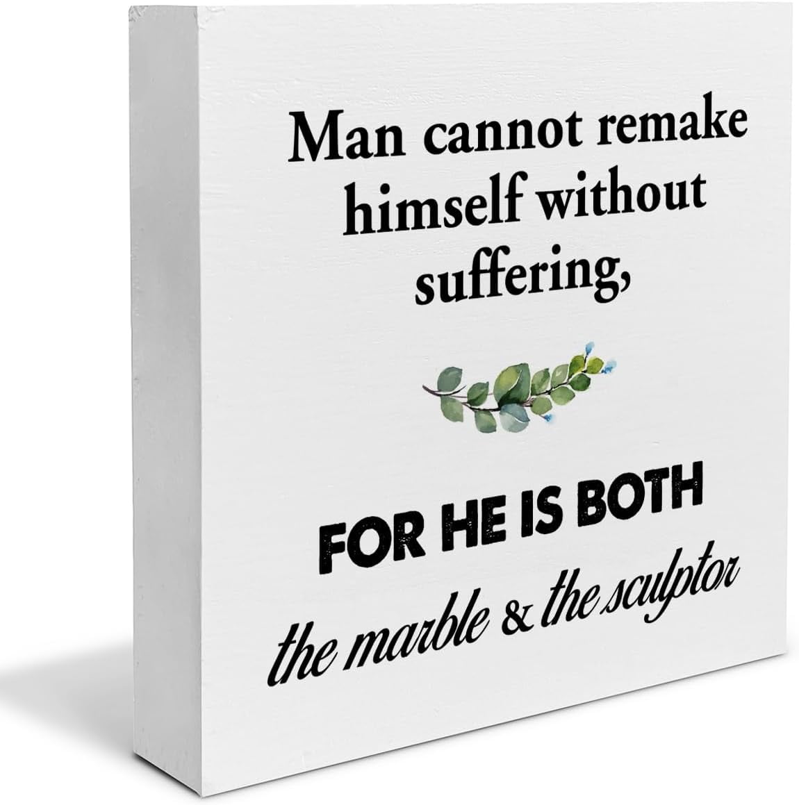 Wood Box Sign 5x5 Inch Funny Wooden Box Sign Man Cannot Remake Himself ...