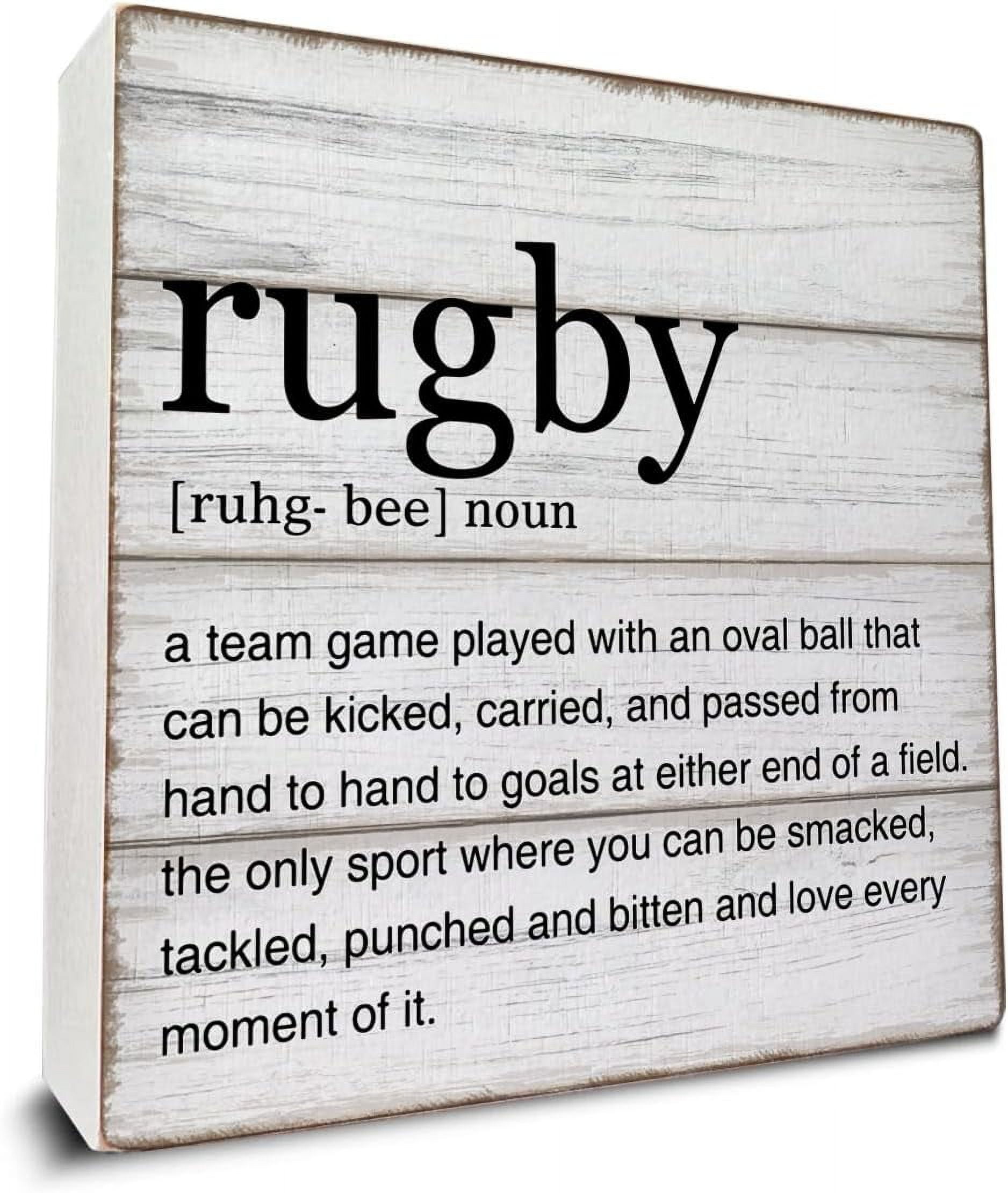 Wood Box Sign 5x5 Inch Gift For Rugby Player Rugby Fan Rugby Definition ...