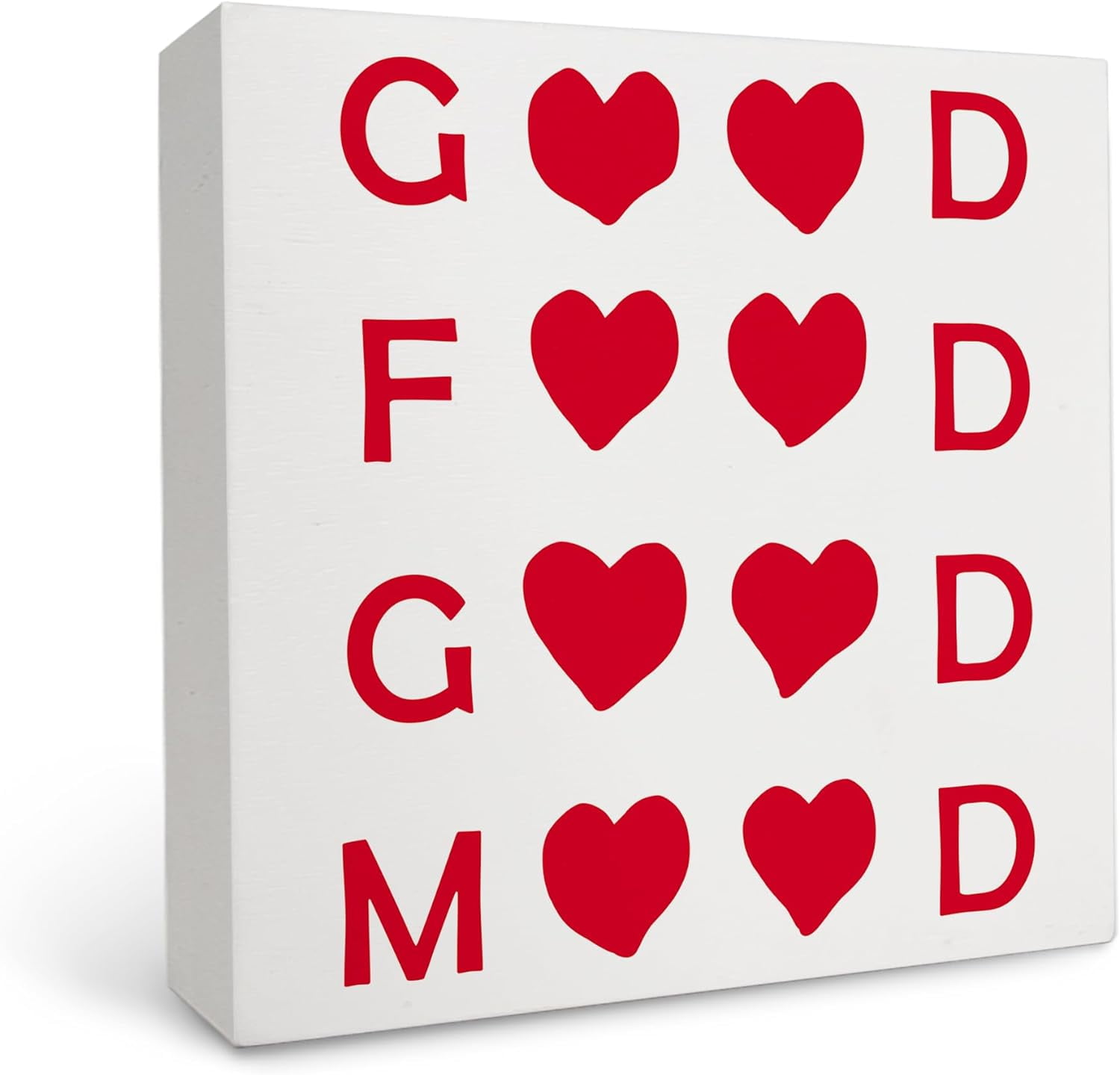 Wood Box Sign 5x5 Inch Good Food Good Mood Kitchen Wooden Box Signes ...