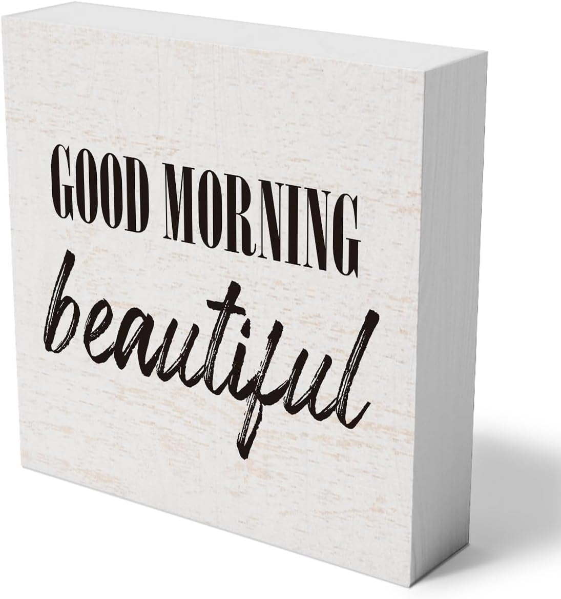 Wood Box Sign 5x5 Inch Good Morning Beautiful Wooden Box Sign ...