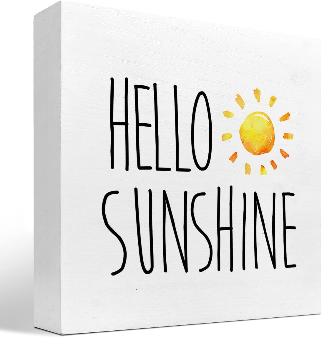 Wood Box Sign 5x5 Inch Hello Sunshine Wood Box Sign Decor Desk Sign ...