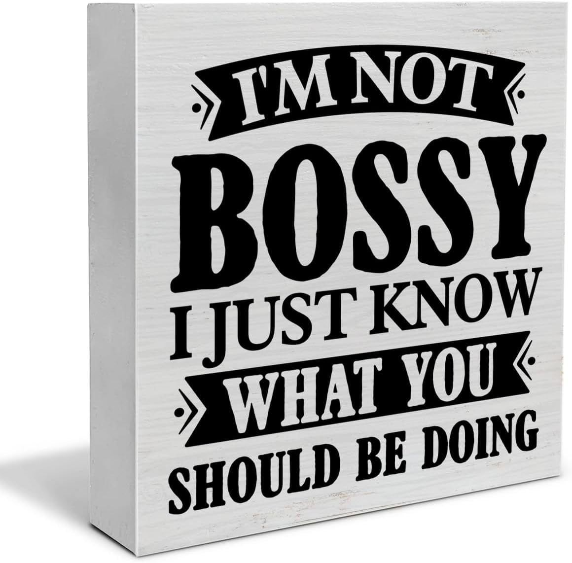 Wood Box Sign 5x5 Inch Humorous Office Decorative Wooden Box Sign I'M ...