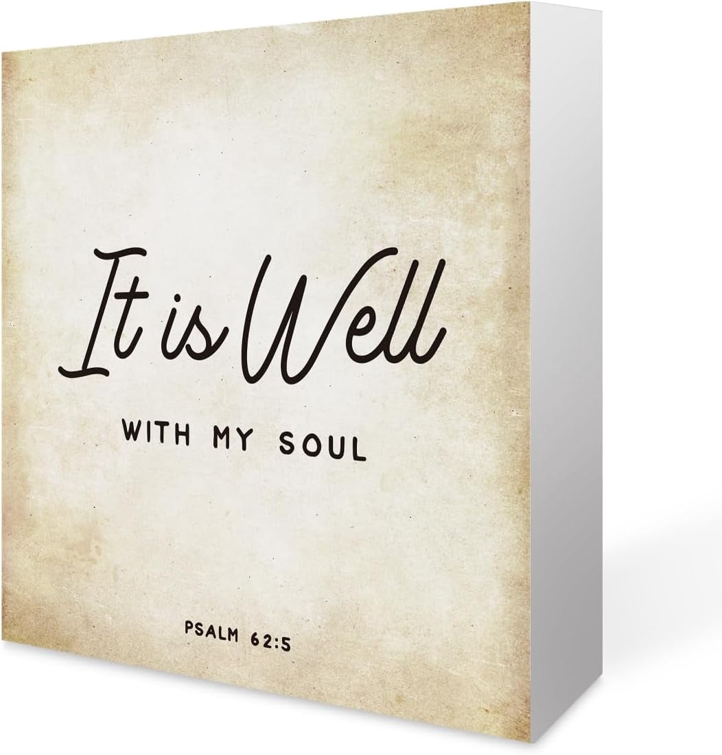 Wood Box Sign 5x5 Inch Inspirational Bible Verse It Is Well With My ...