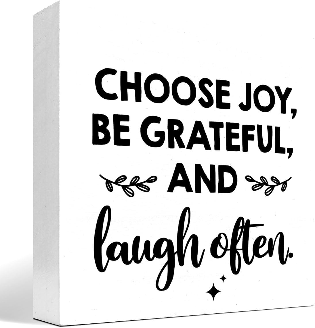 Wood Box Sign 5x5 Inch Inspirational Desk Decor Choose Joy Be Grateful ...