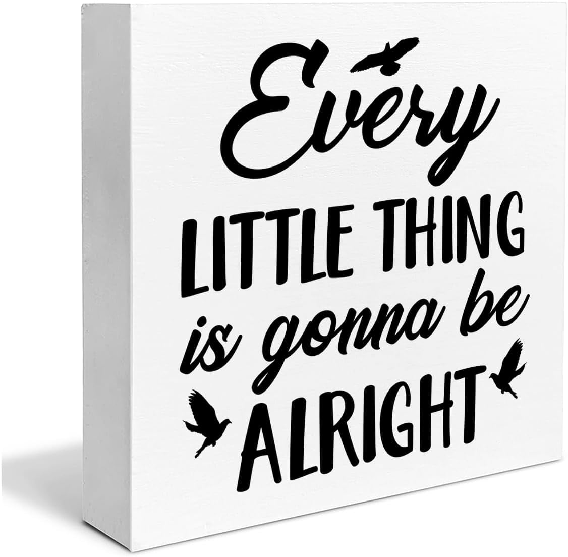 Wood Box Sign 5x5 Inch Inspirational Quote Desk Wooden Sign Decor Every ...
