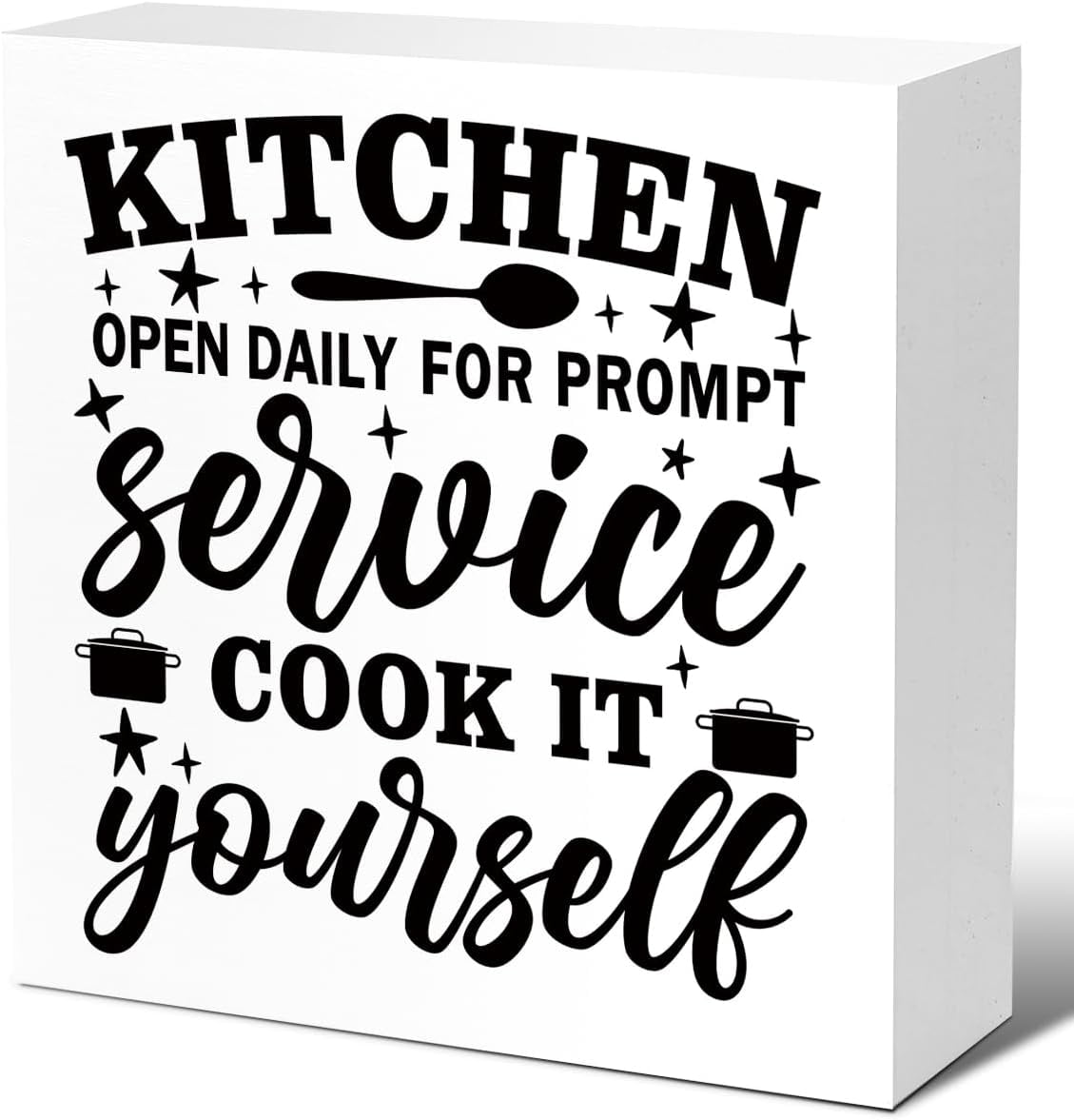 Wood Box Sign 5x5 Inch Kitchen Open Daily For Prompt Kitchen Sign Decor ...