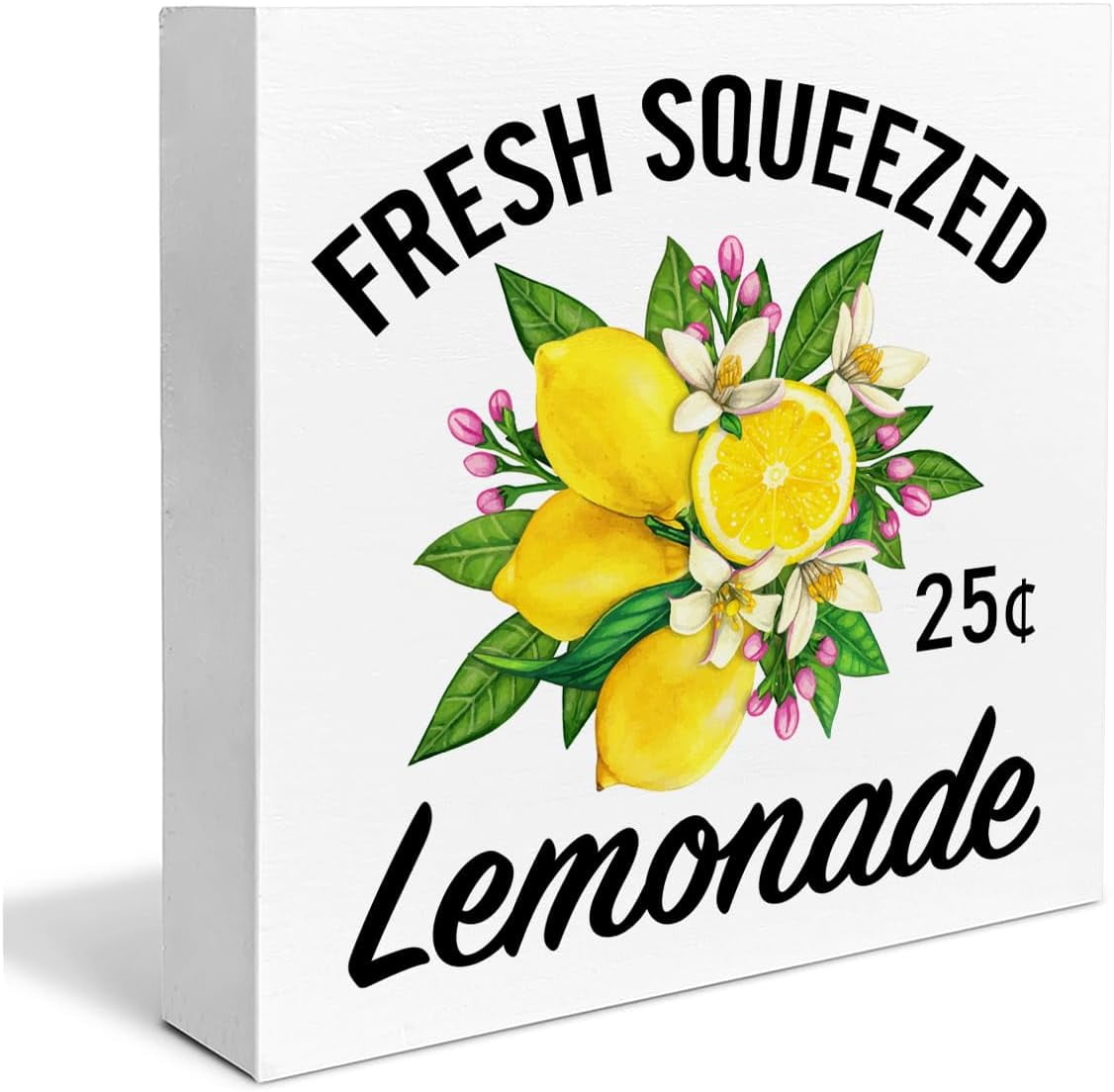 Wood Box Sign 5x5 Inch Lemon Wooden Box Sign House Decor Fresh Squeezed ...