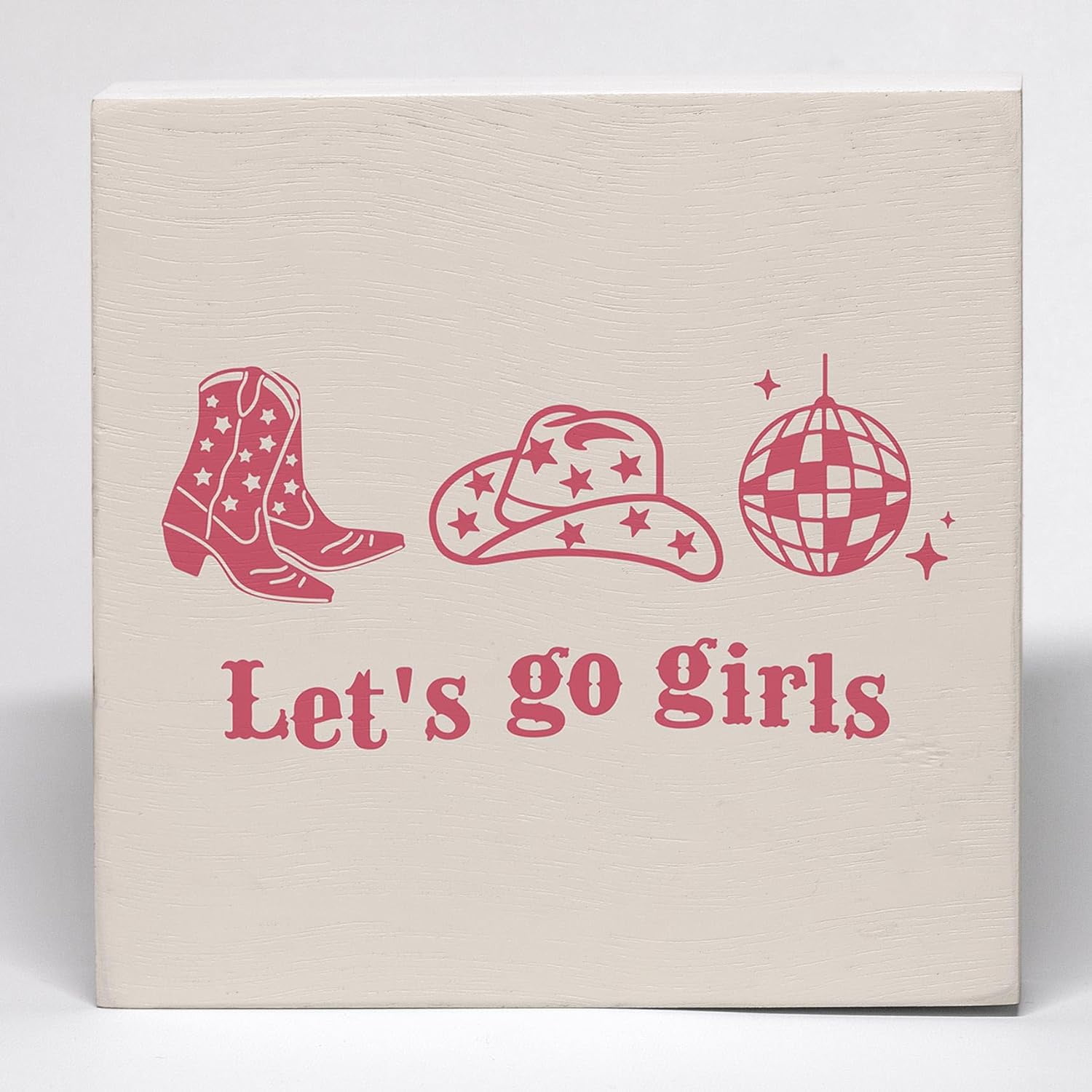 Wood Box Sign 5x5 Inch Let’S Go Girls Preppy Wood Box Sign Preppy Desk ...