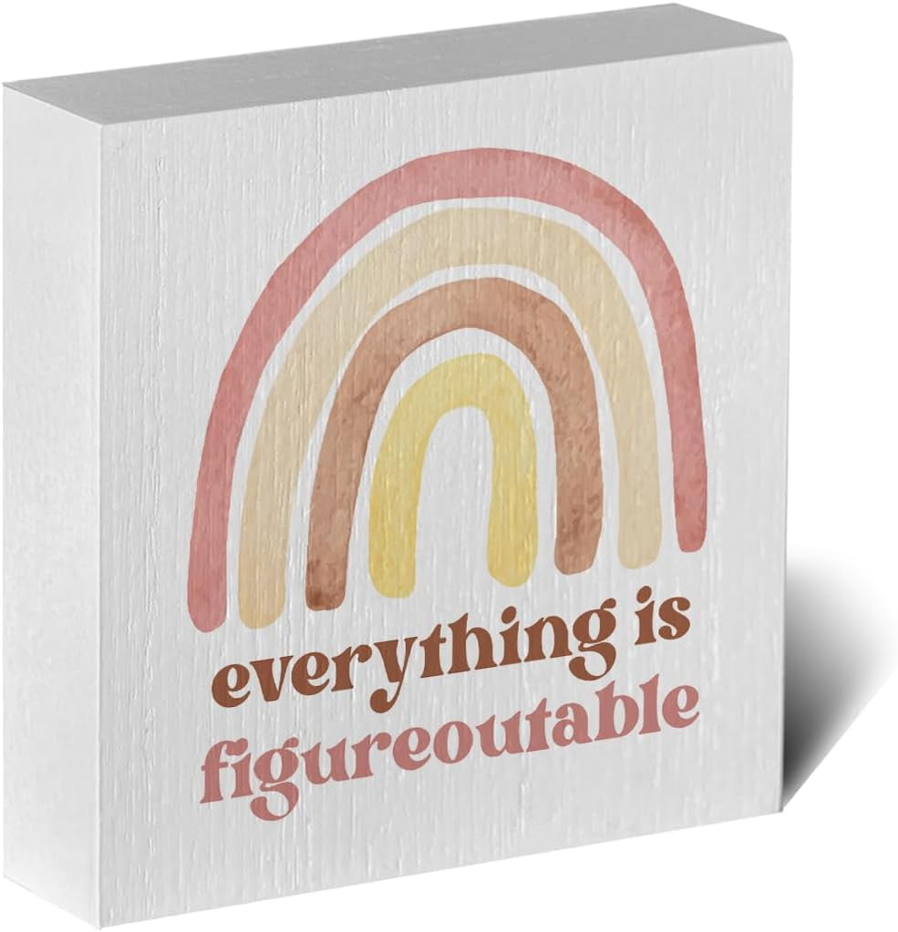 Wood Box Sign 5x5 Inch Motivational Rainbow Artwork Wood Box Sign ...