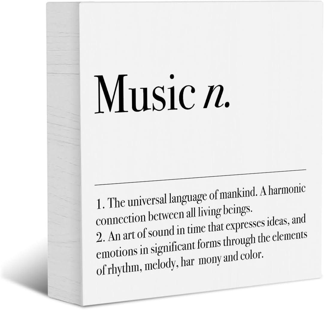 Wood Box Sign 5x5 Inch Music Definition Decorative Wooden Box Sign ...
