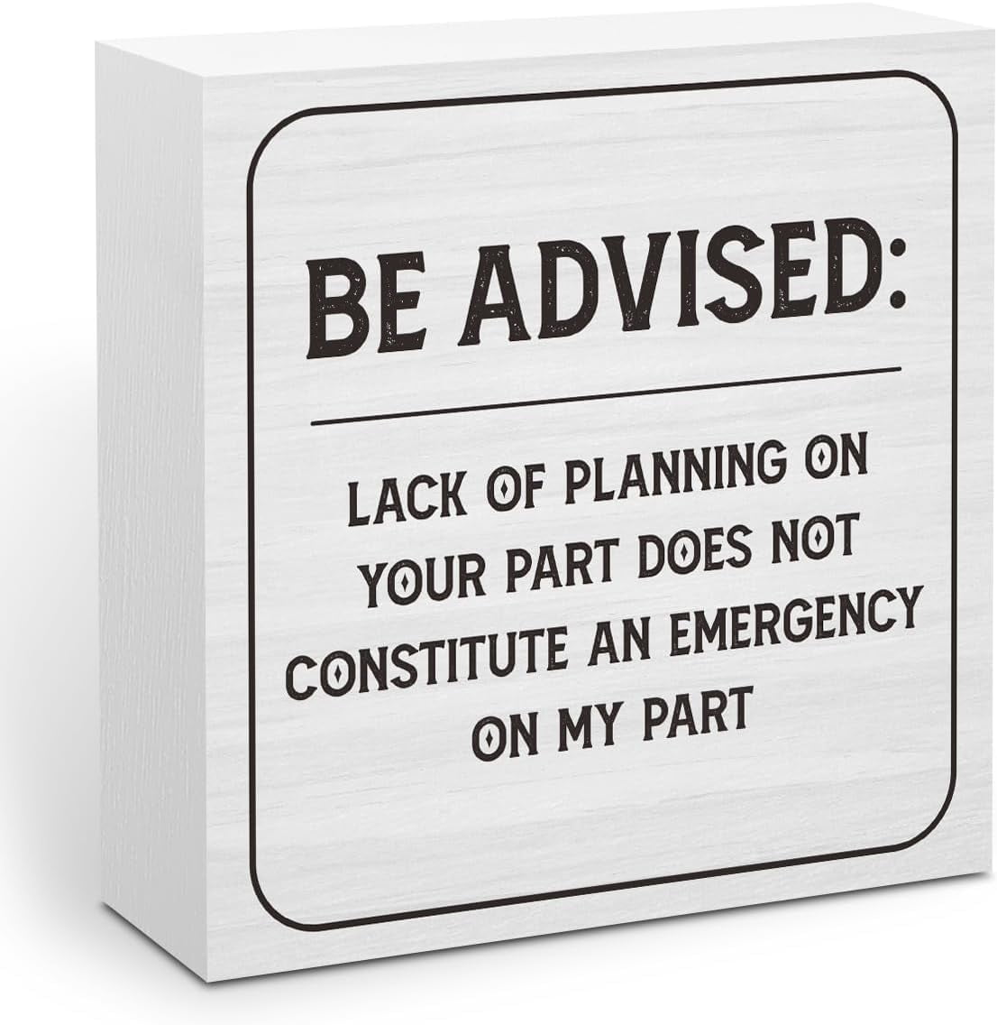 Wood Box Sign 5x5 Inch Office Desk Accessories Home Office Decor Wooden ...