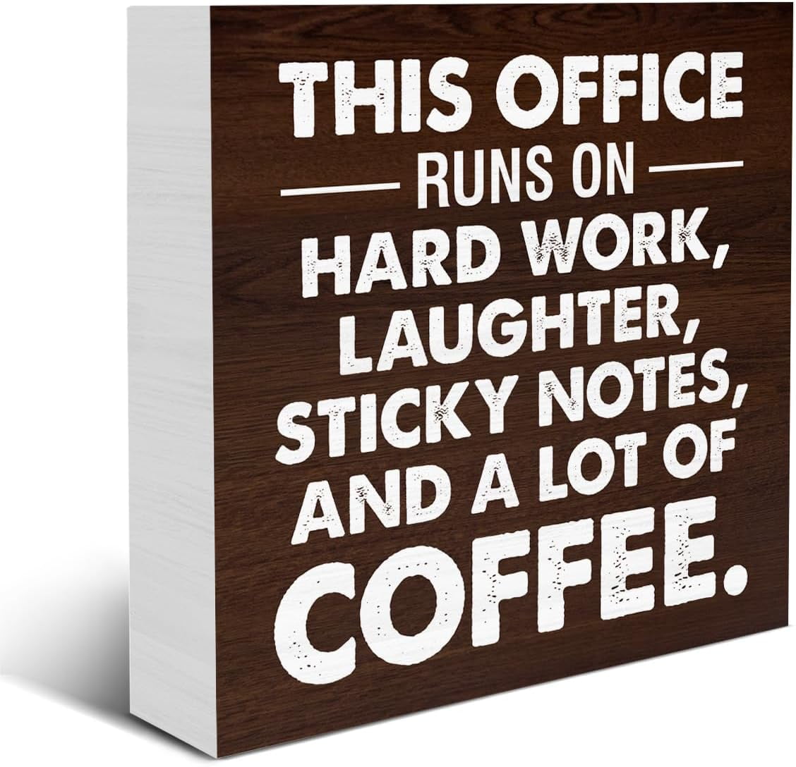 Wood Box Sign 5x5 Inch Office Sign Rustic Office Desk Signs This Office ...