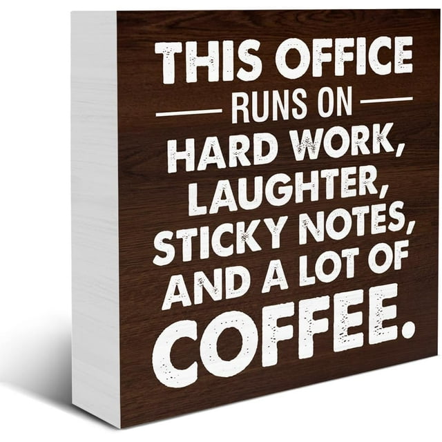 Wood Box Sign 5x5 Inch Office Sign Rustic Office Desk Signs This Office ...