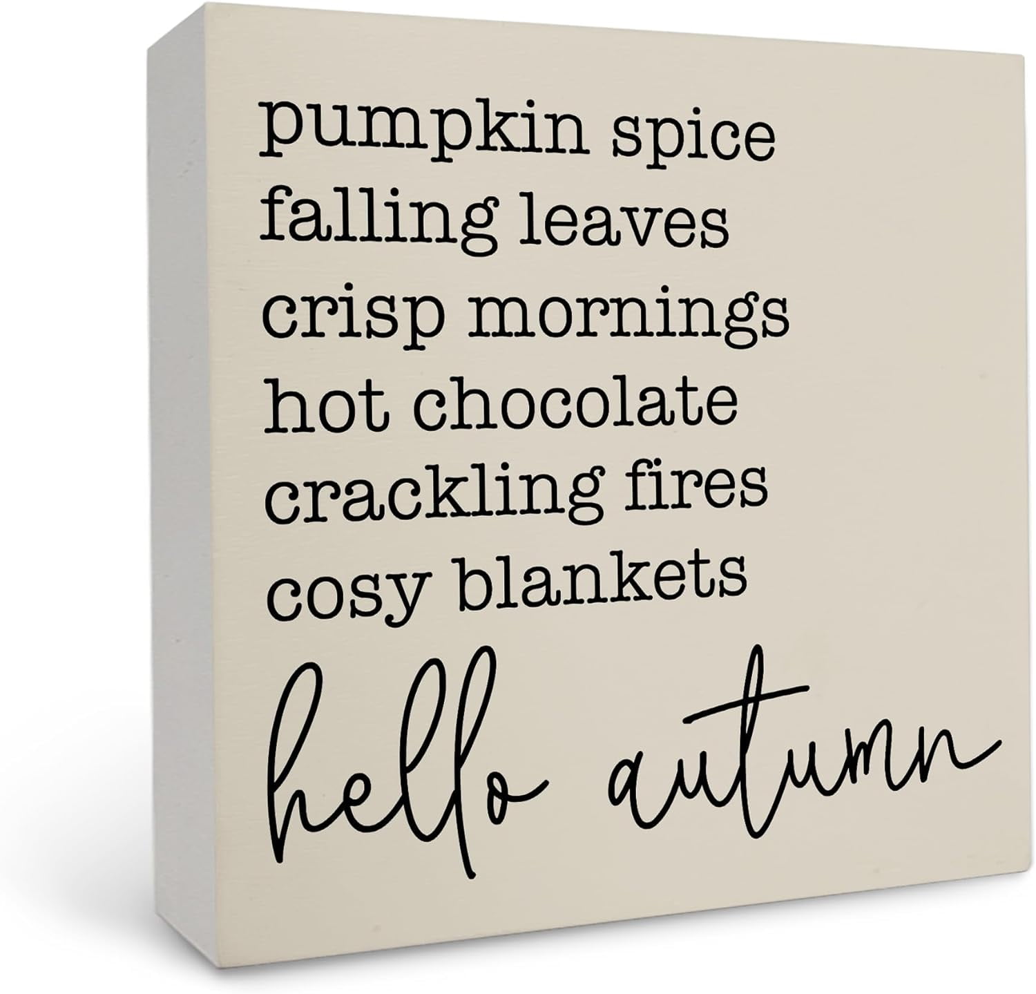 Wood Box Sign 5x5 Inch Oflich Fall Wooden Signs Fall Signs Decor For ...