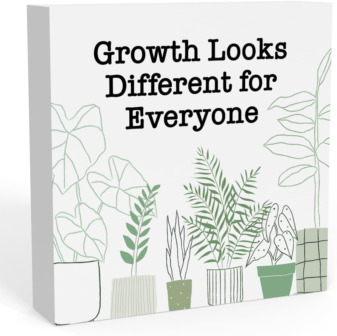 Wood Box Sign 5x5 Inch Positive Growth Looks Different For Everyone ...