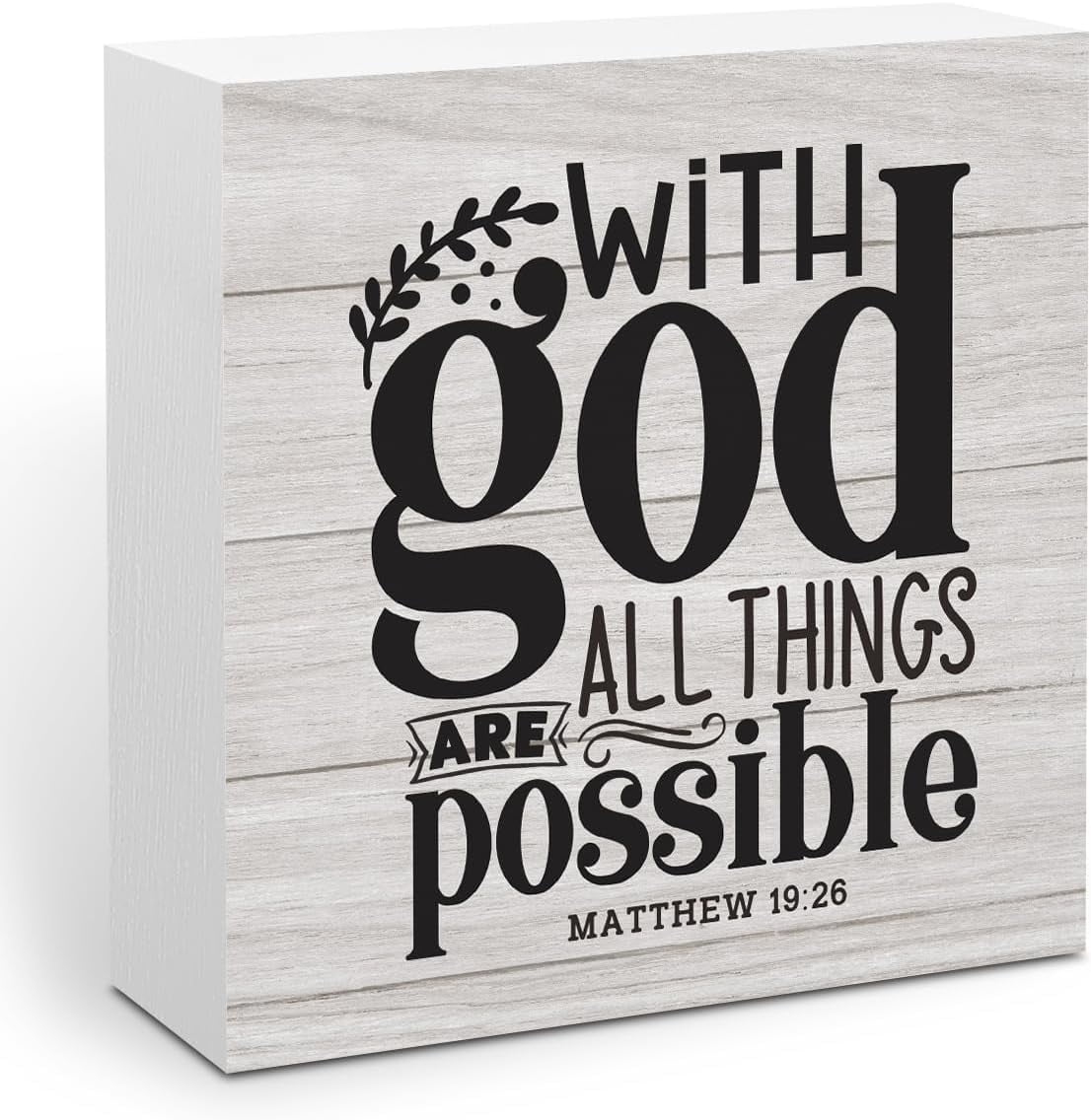 Wood Box Sign 5x5 Inch Quotes Home Office Decor Farmhouse Wooden Box ...