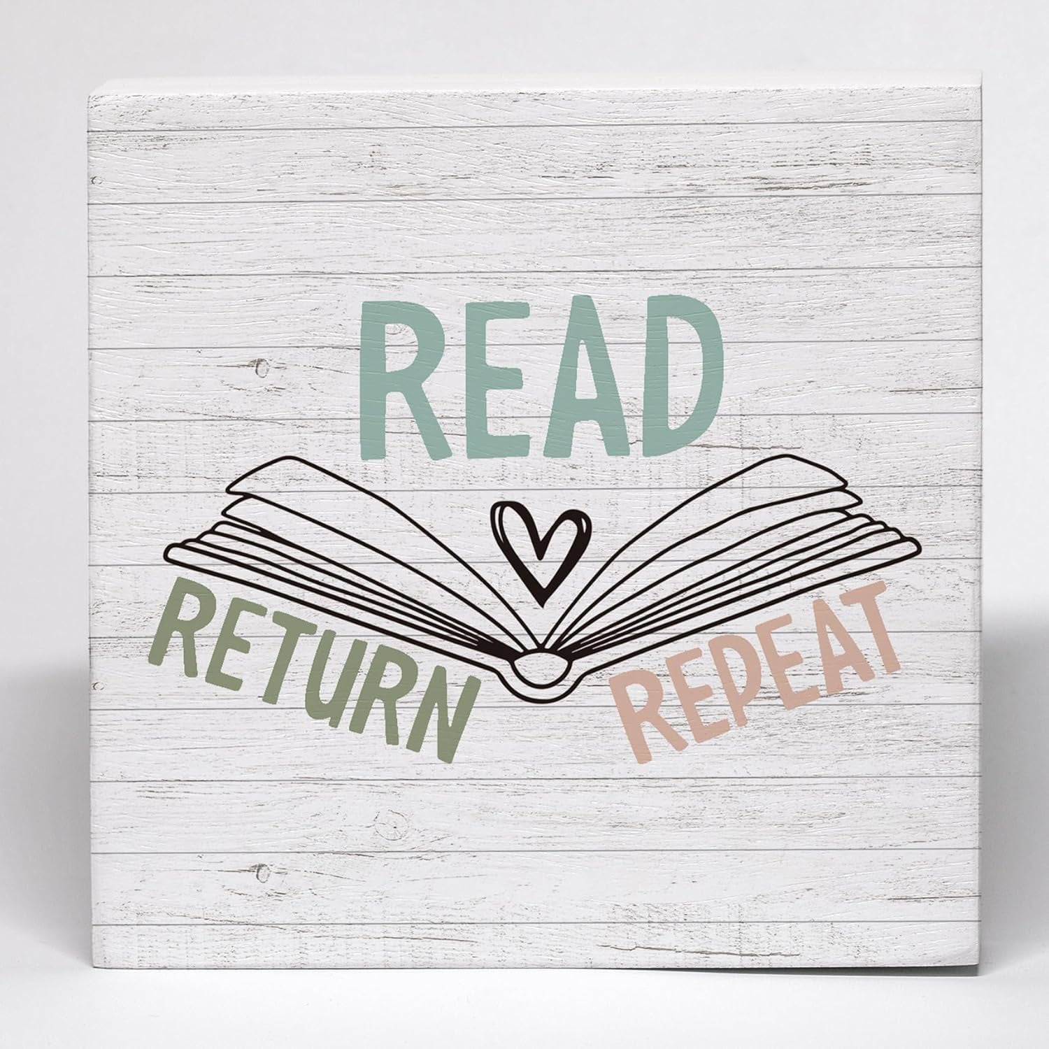 Wood Box Sign 5x5 Inch Reading Corner Decor Box Signs Reading Nook ...