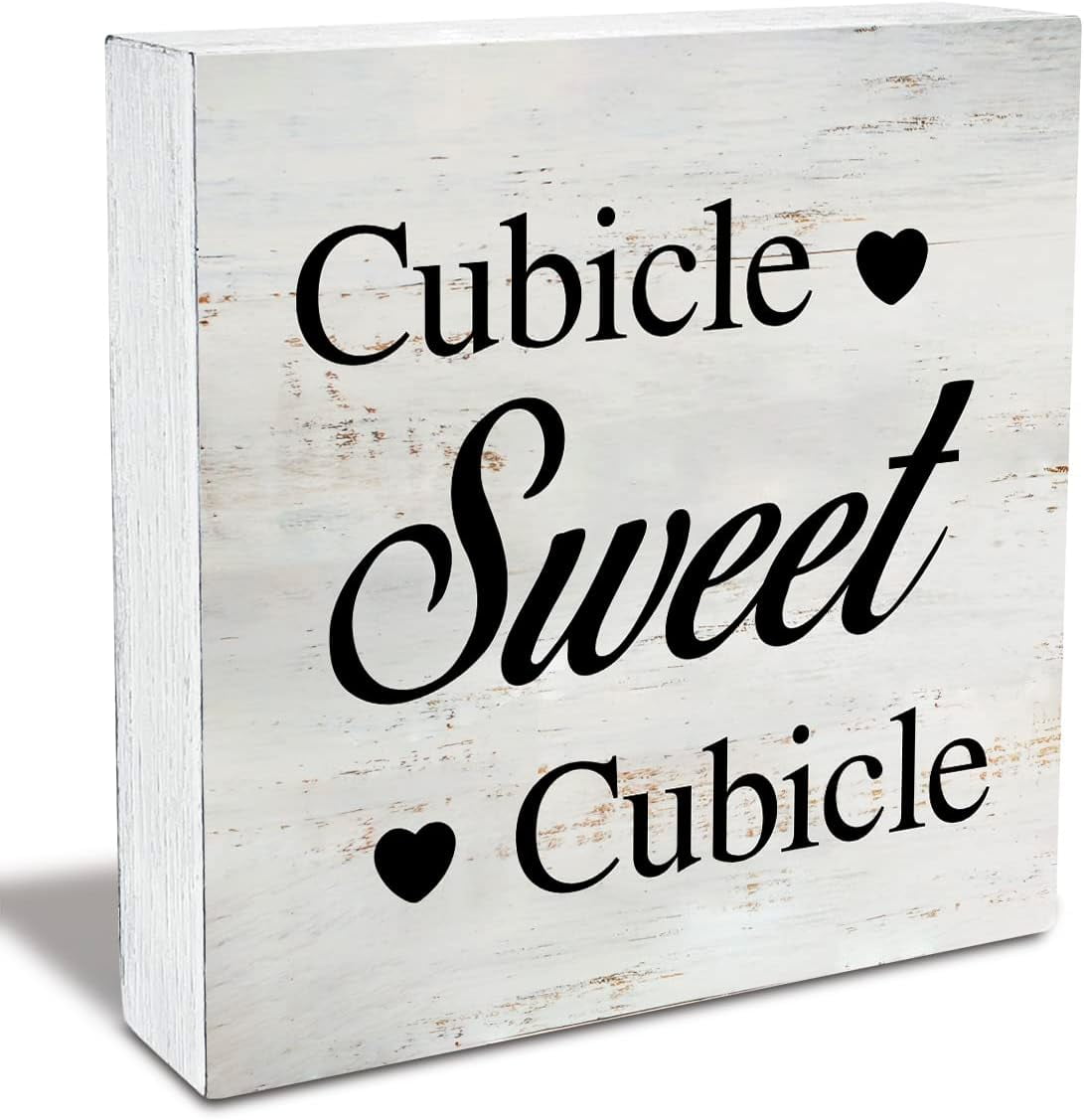 Wood Box Sign 5x5Inch Rustic Cubicle Sweet Cubicle Wood Box Sign Funny ...