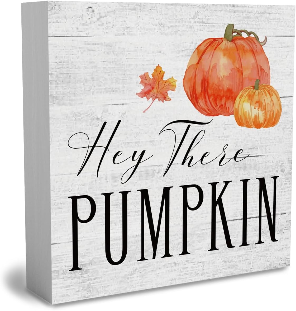 Wood Box Sign 5x5 Inch Rustic Hey There Pumpkin Wood Box Sign Farmhouse ...