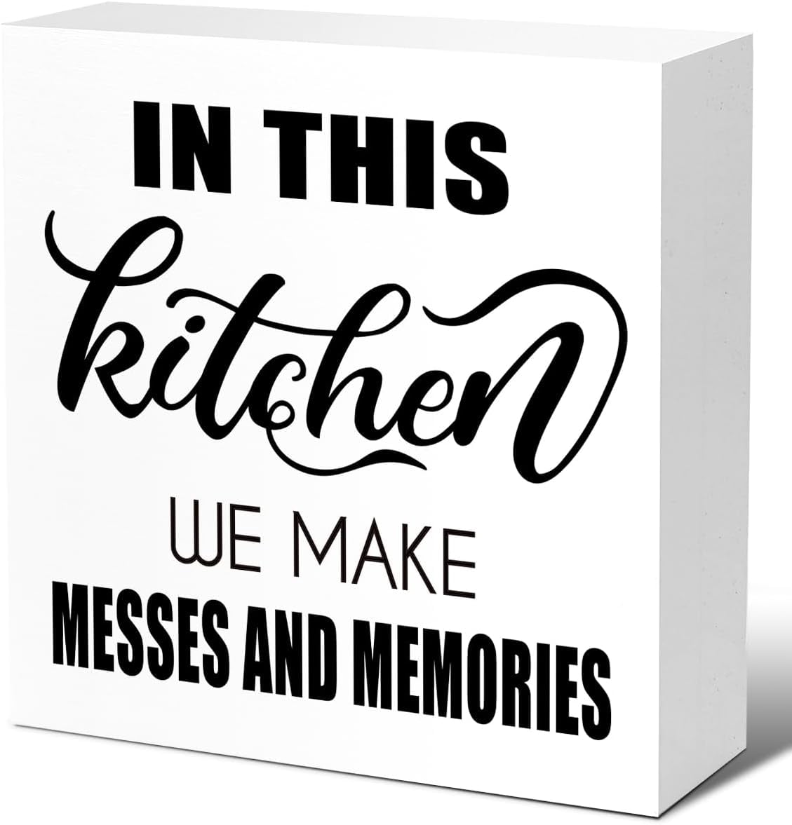Wood Box Sign 5x5 Inch Rustic Kitchen Sign Decor In This Kitchen We ...