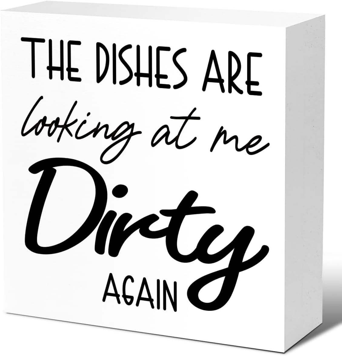 Wood Box Sign 5x5 Inch Rustic Kitchen Sign Decor The Dishes Are Looking ...
