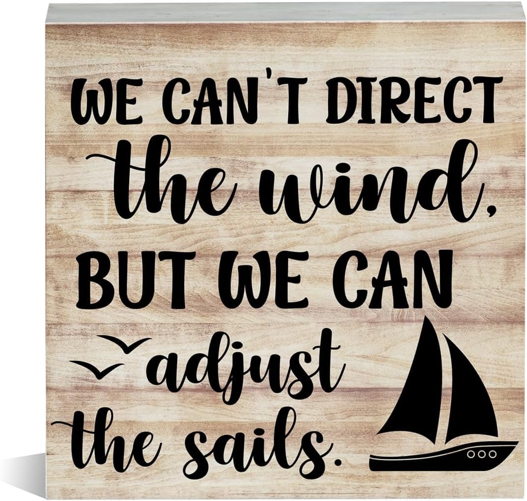 Wood Box Sign 5x5 Inch Rustic Positive Sayings Wooden Box Sign ...